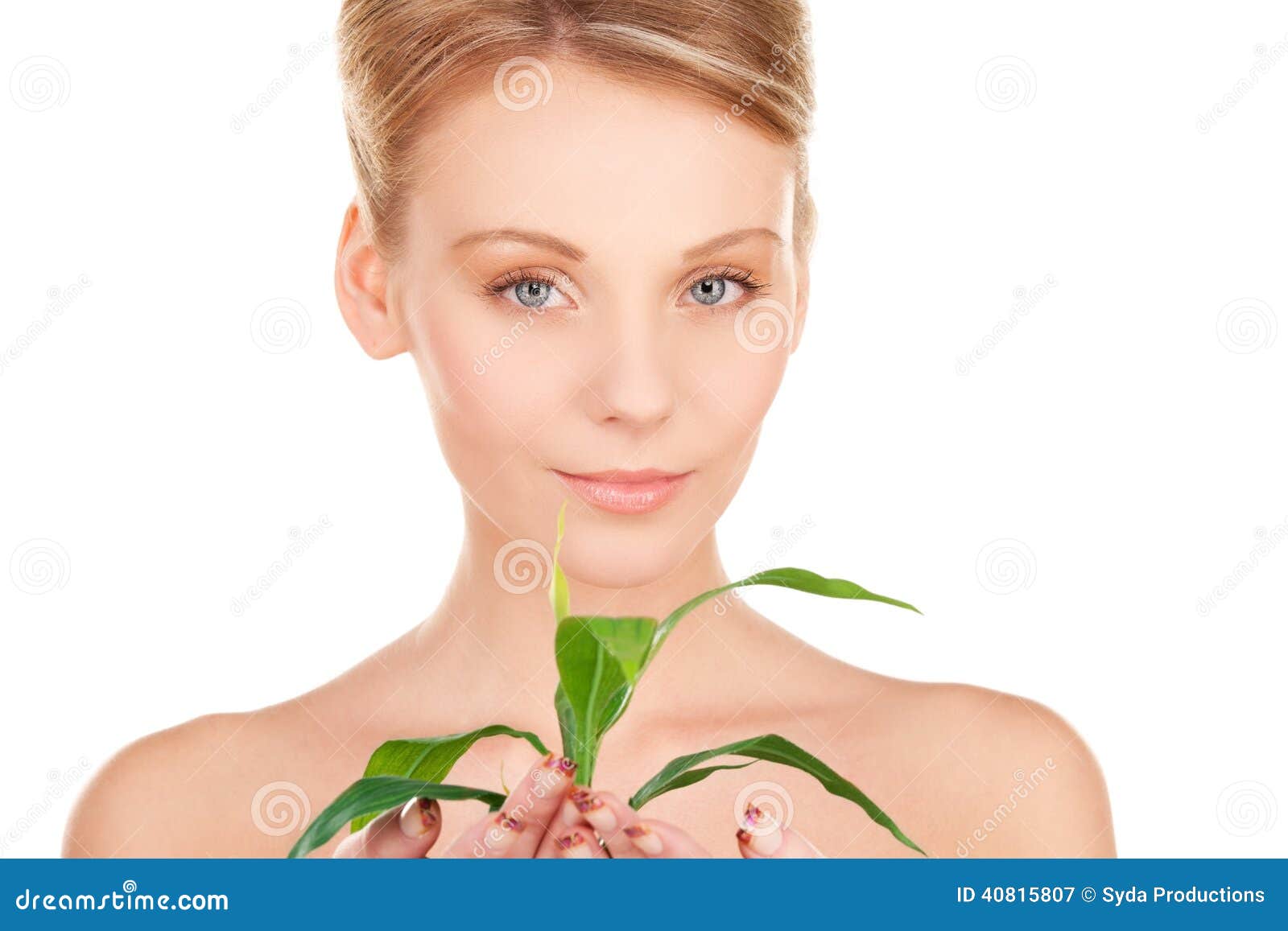 Woman with sprout stock image. Image of ecology, natural - 40815807