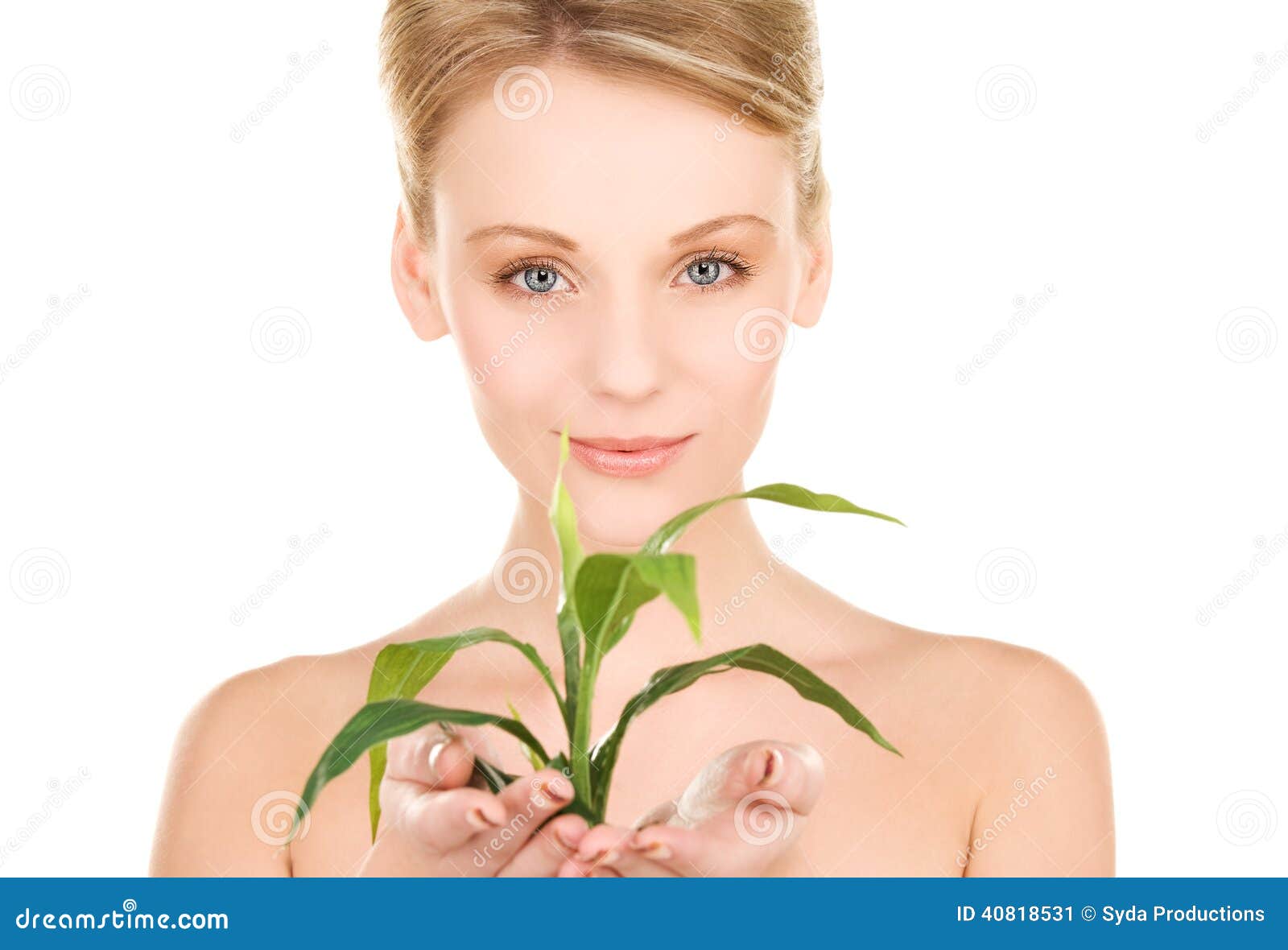 Woman with sprout stock image. Image of clean, green - 40818531