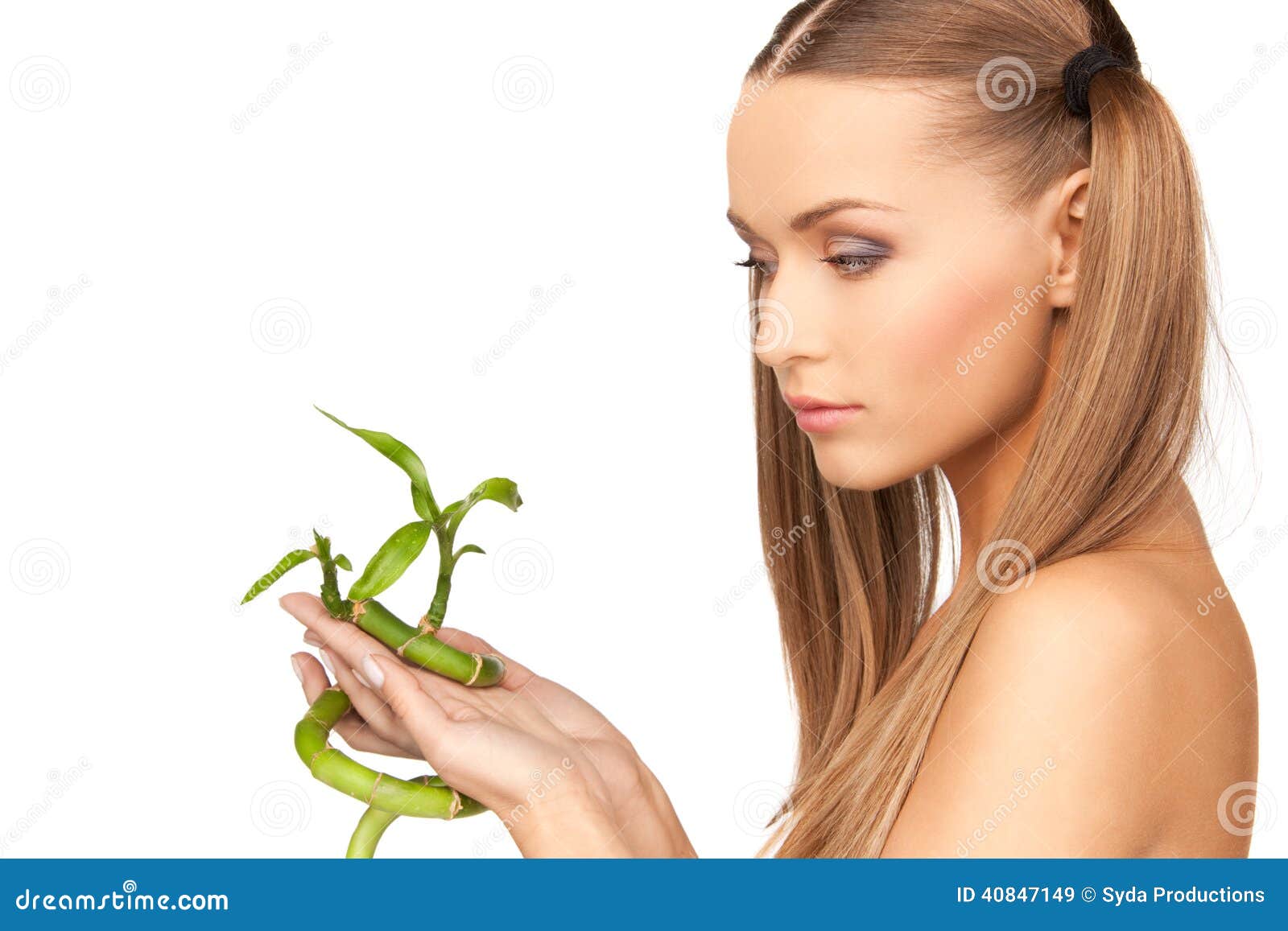 Woman with sprout stock image. Image of beautiful, green - 40847149