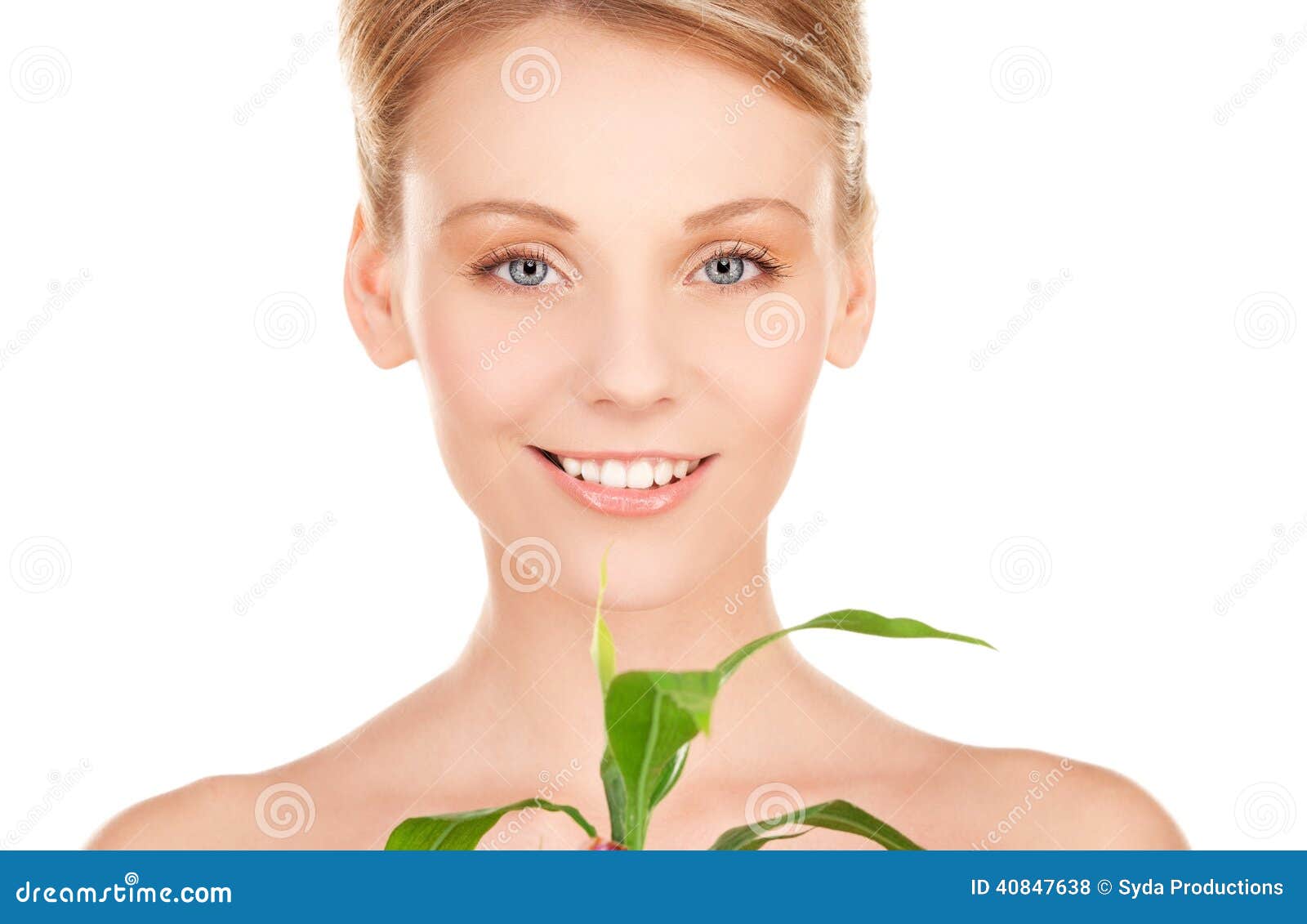 Woman with sprout stock photo. Image of harmony, clean - 40847638