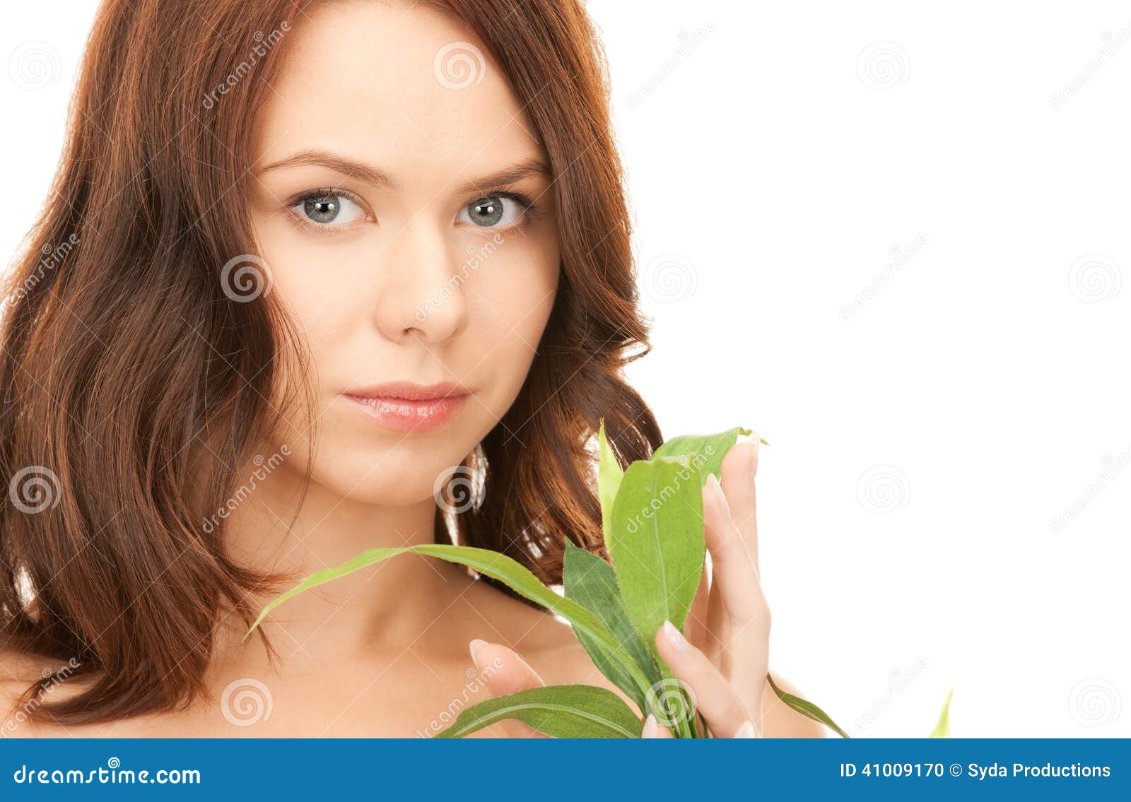 Woman with sprout stock photo. Image of beautiful, girl - 41009170