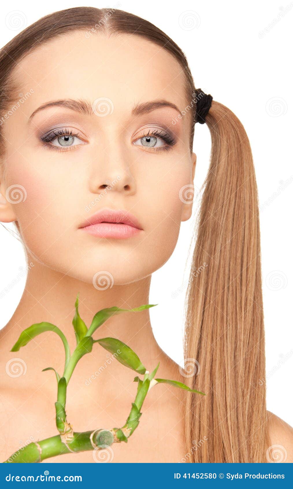Woman with sprout stock photo. Image of freshness, green - 41452580