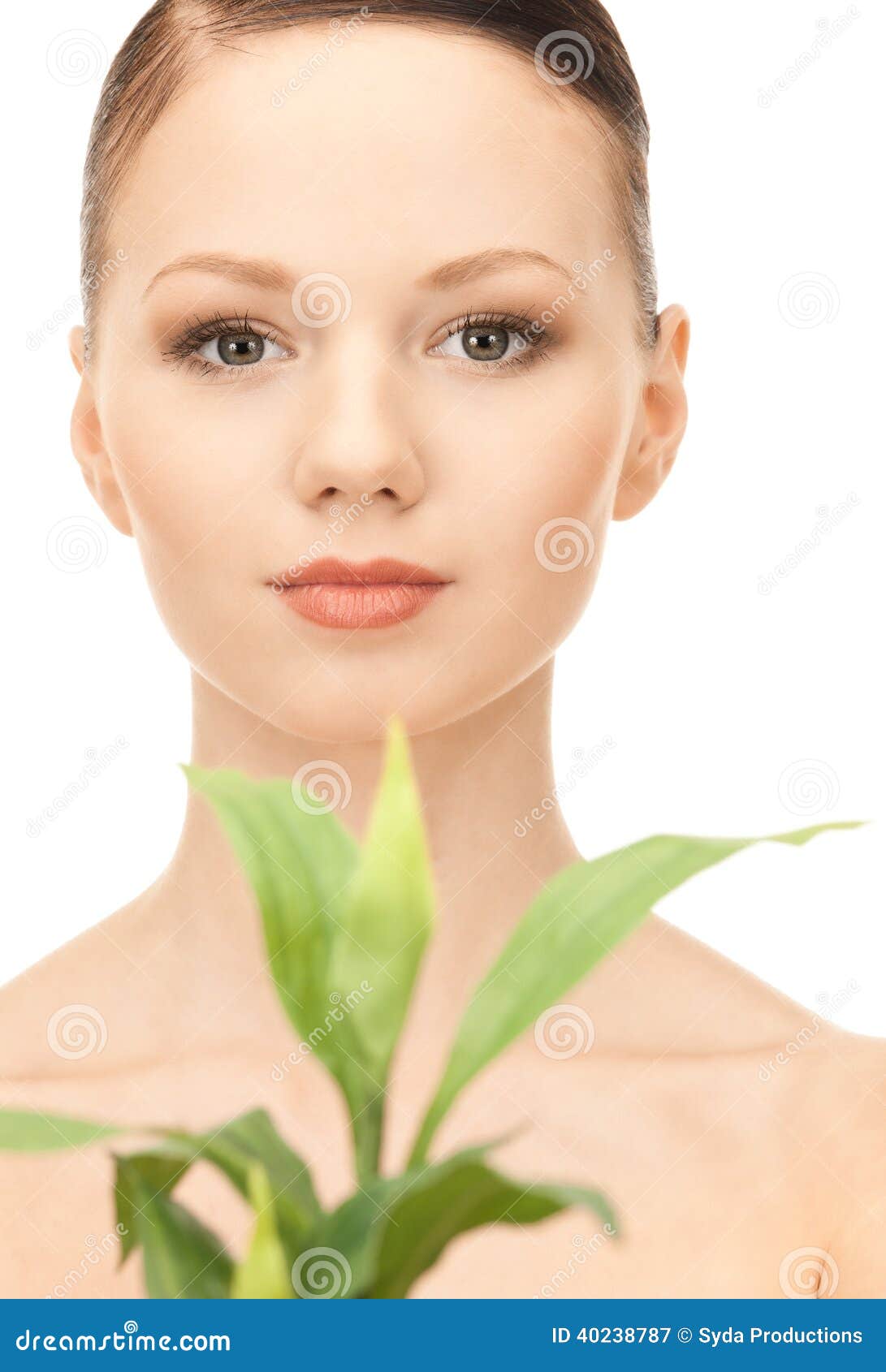 Woman with sprout stock image. Image of female, bright - 40238787