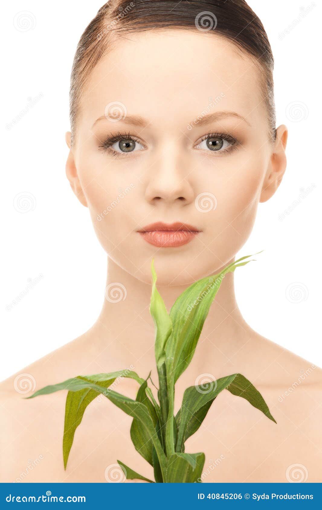 Woman with sprout stock photo. Image of cutting, growth - 40845206