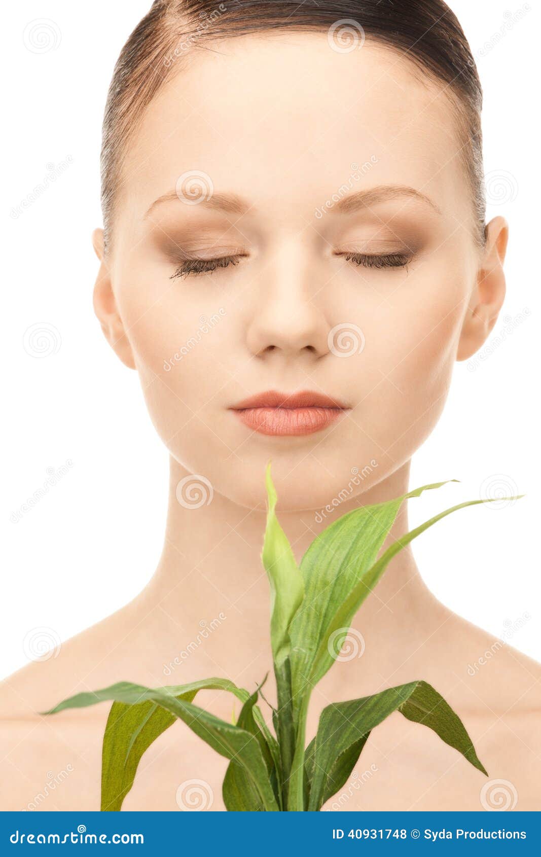 Woman with sprout stock photo. Image of lovely, fresh - 40931748
