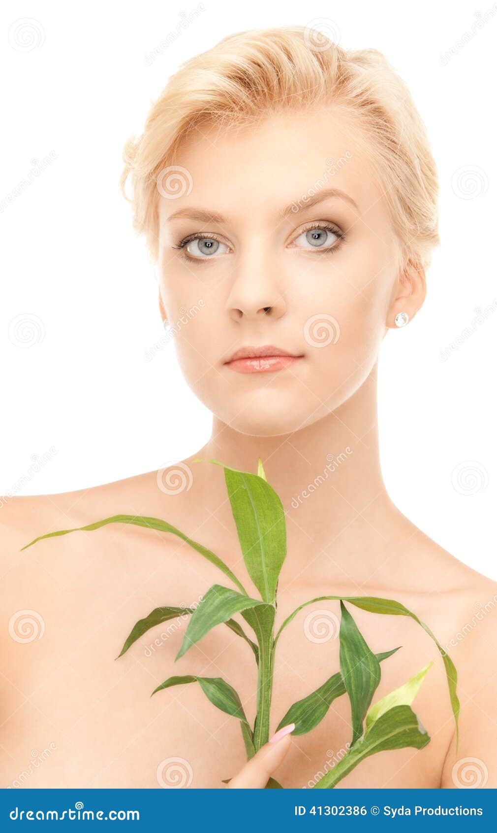 Woman with sprout stock photo. Image of hygiene, living - 41302386