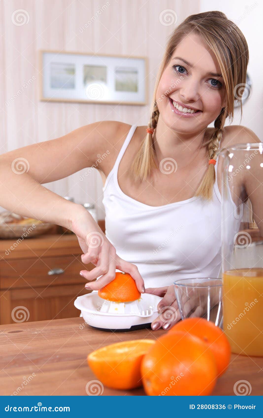 Woman Squeezing Orange Juice Stock Photo - Image of background, natural ...