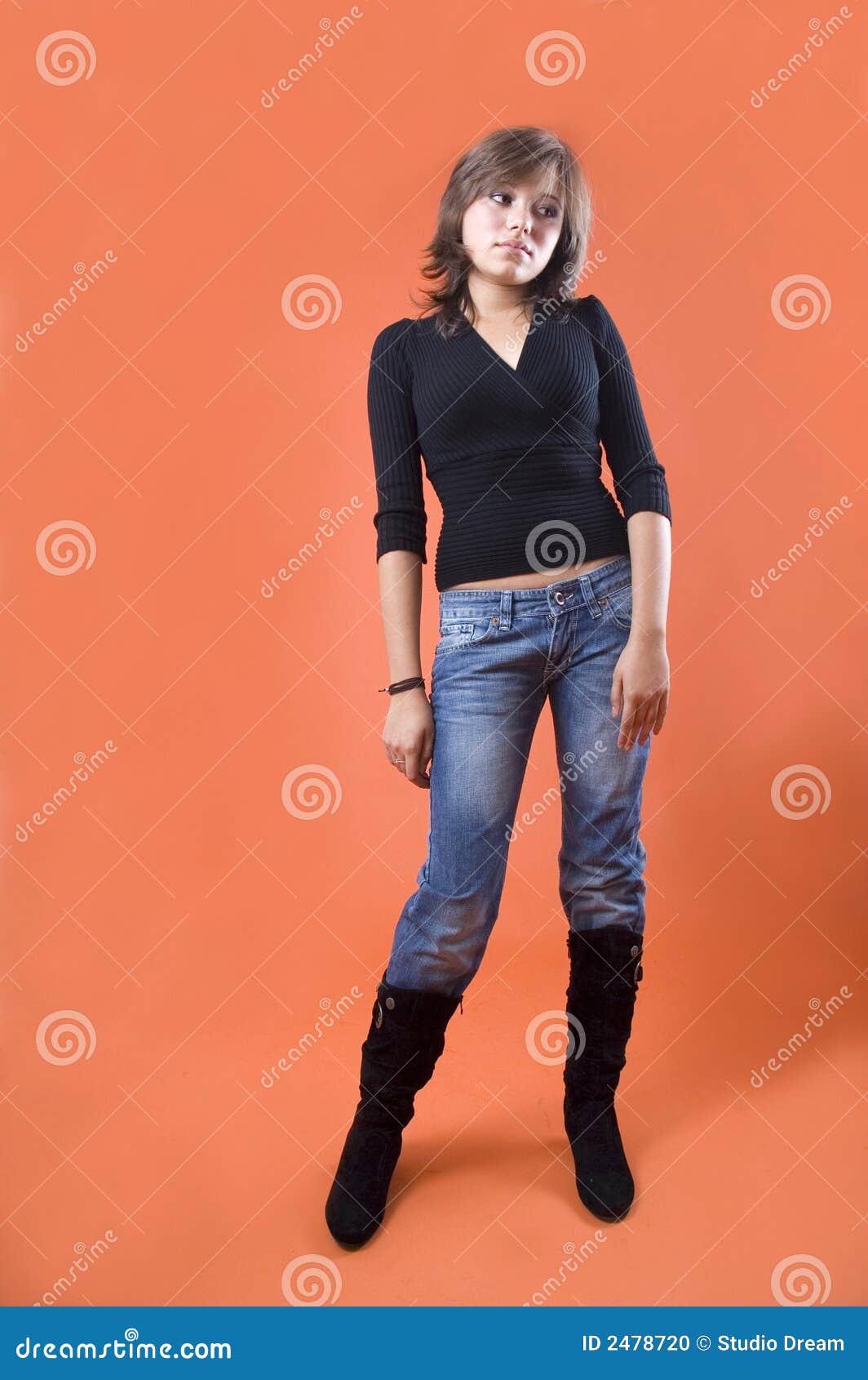 Woman standing stock photo. Image of thoughtful, pensive - 2478720