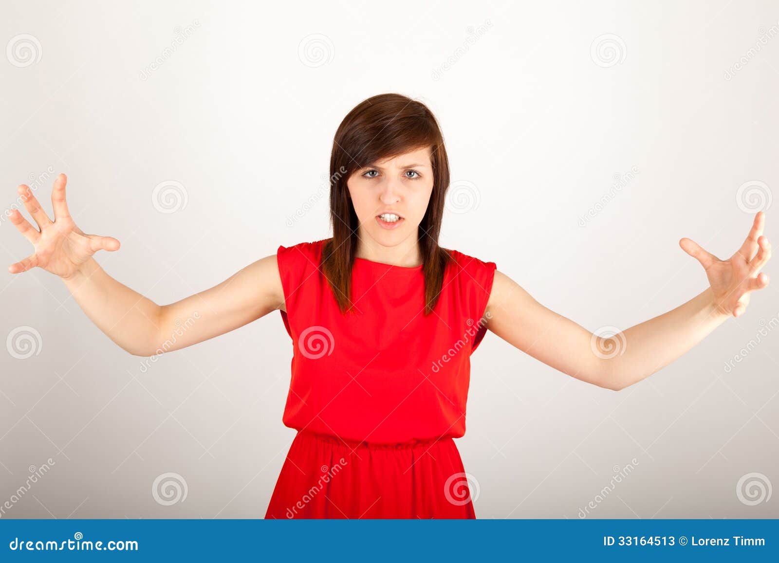 The Woman is Standing Angry in Front of the Camera Stock Image - Image ...