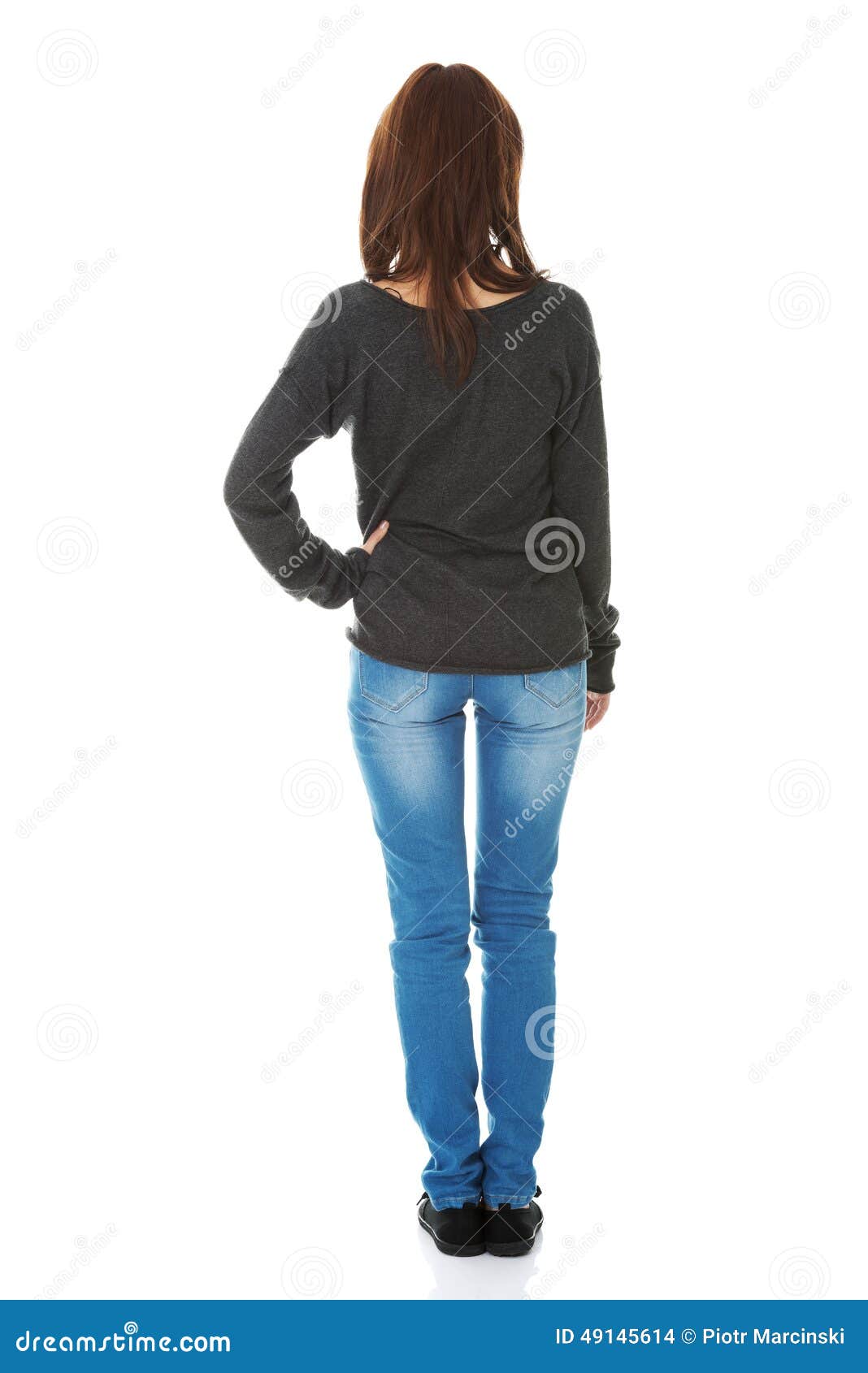 Woman standing backside stock photo. Image of modern - 49145614