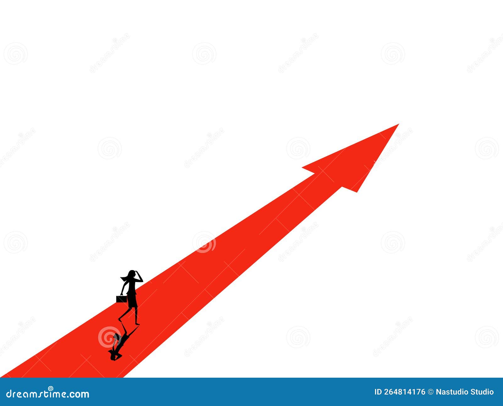 Woman Standing at the Beginning of the Road Symbolizes an Arrow ...