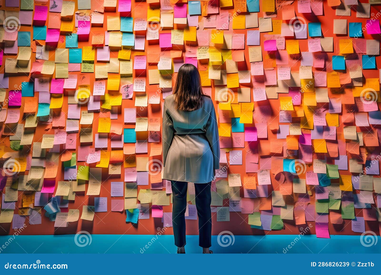 A Woman Standing In Front Of A Wall Full Of Sticky Notes Neural