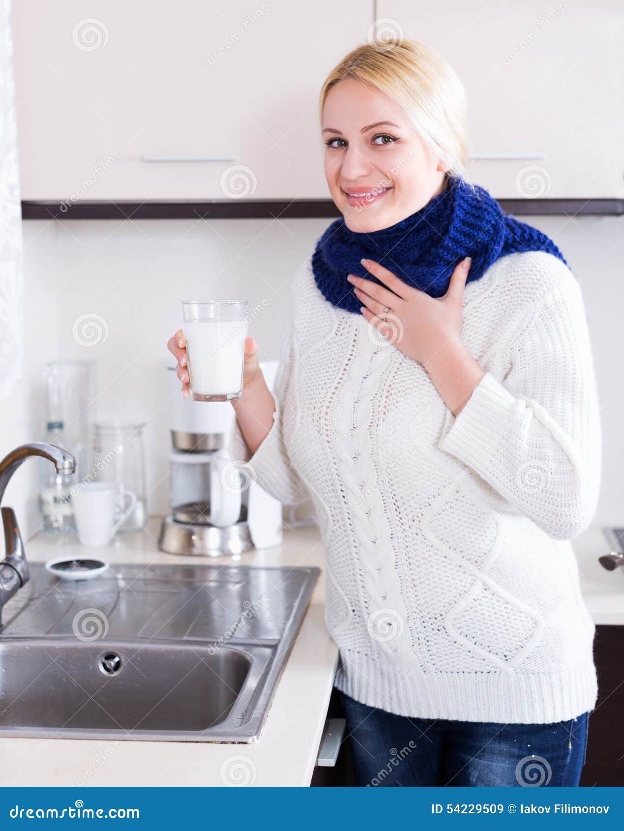 Woman Standing with Gargle Solution Stock Image - Image of caucasian ...