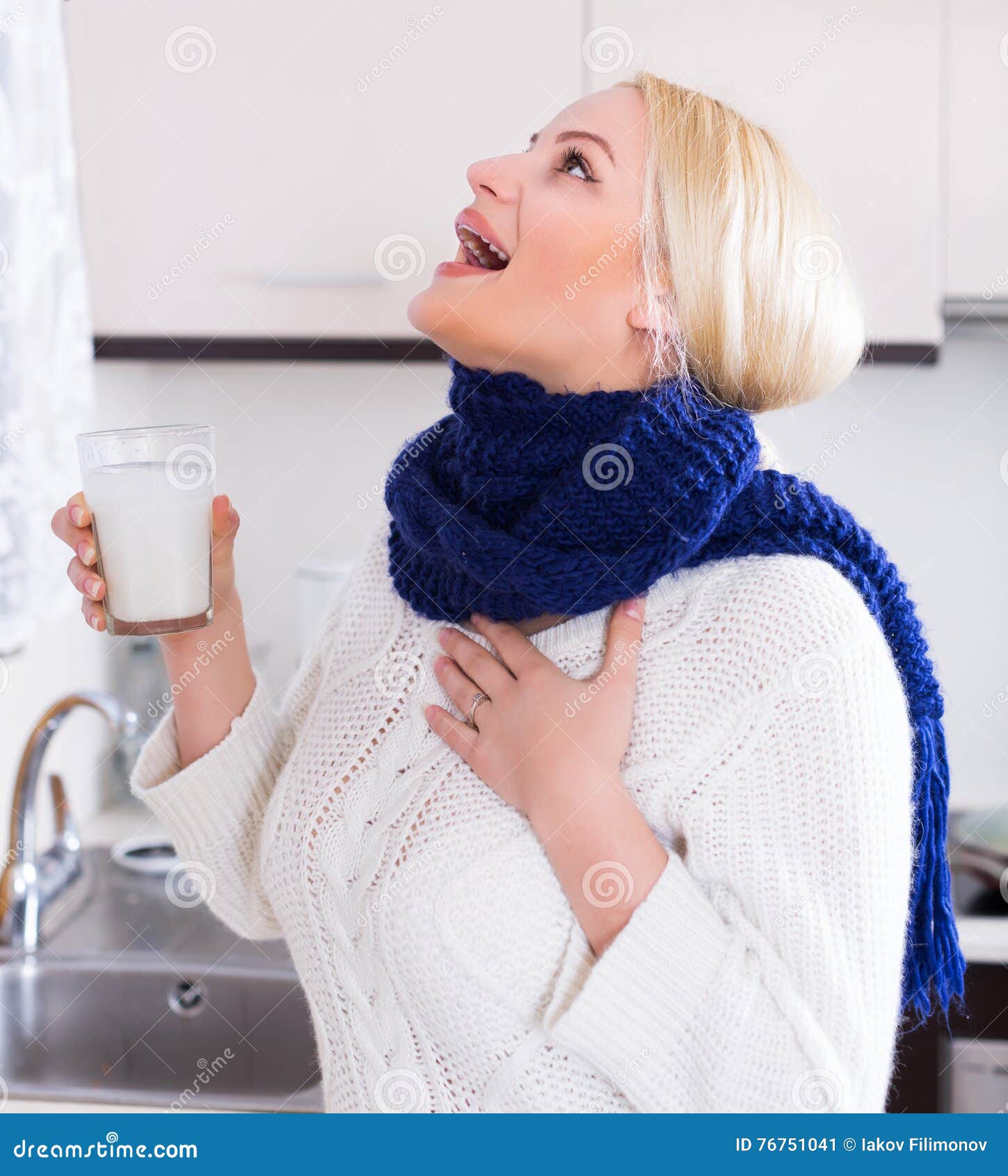 Woman Standing with Gargle Solution Stock Image - Image of mouth ...