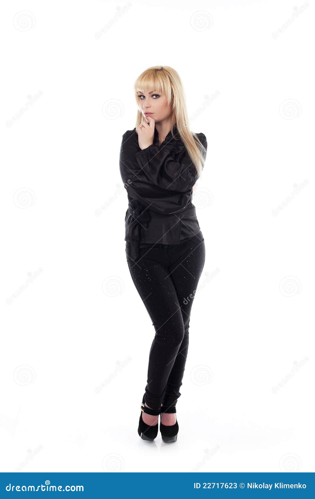 Woman Standing Isolated on White Stock Image - Image of attractive ...