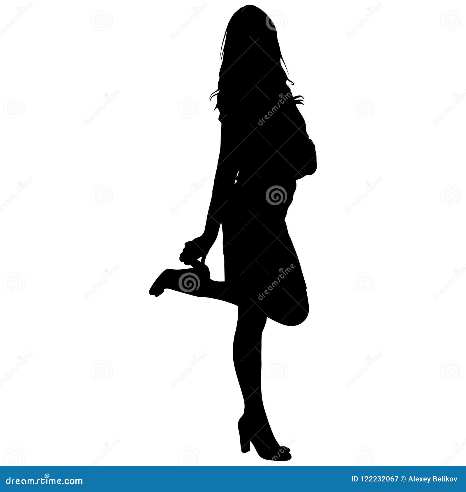 Woman is Standing on One Leg Stock Vector - Illustration of beautiful ...
