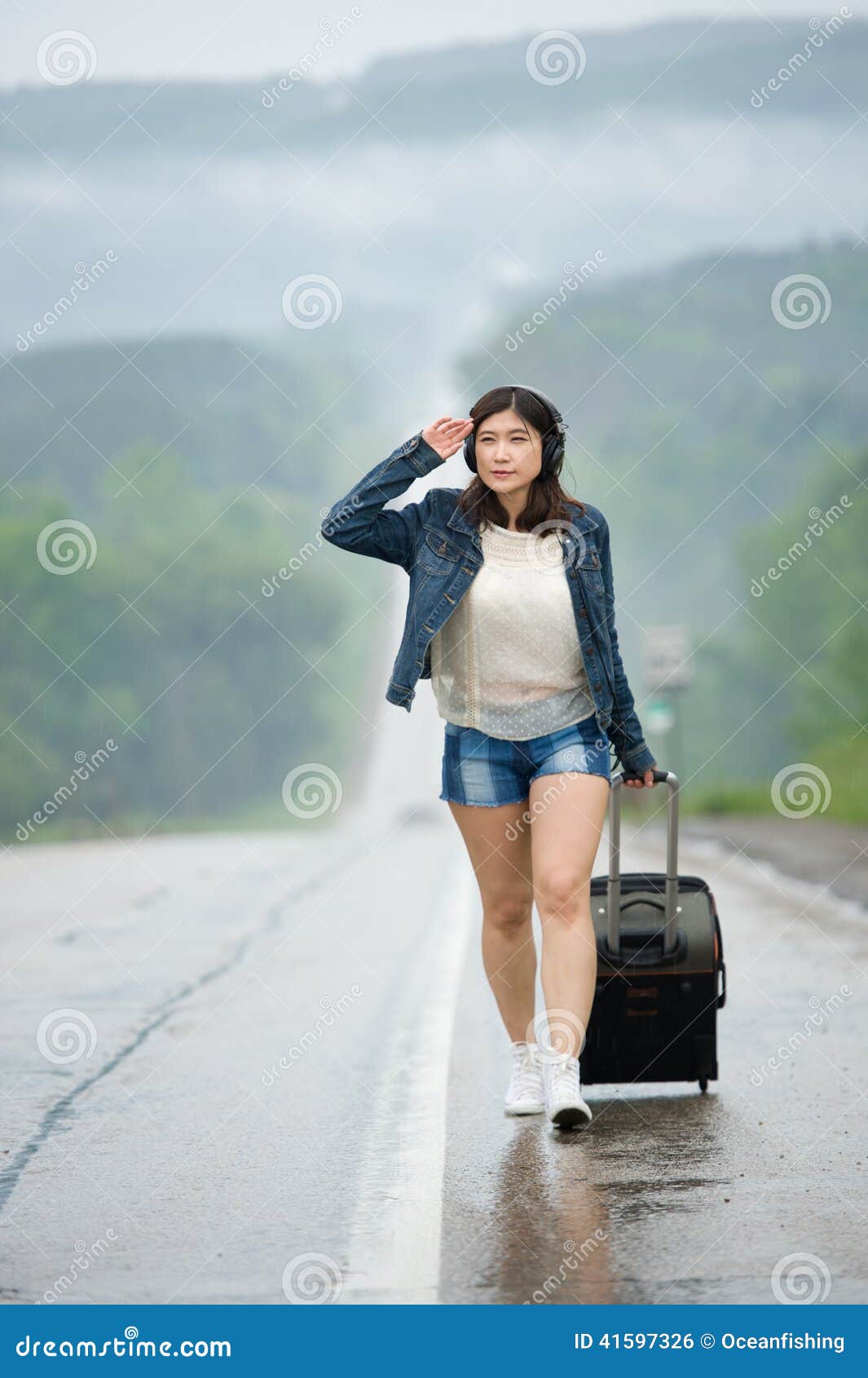 Woman standing on road stock photo. Image of number, standing - 41597326