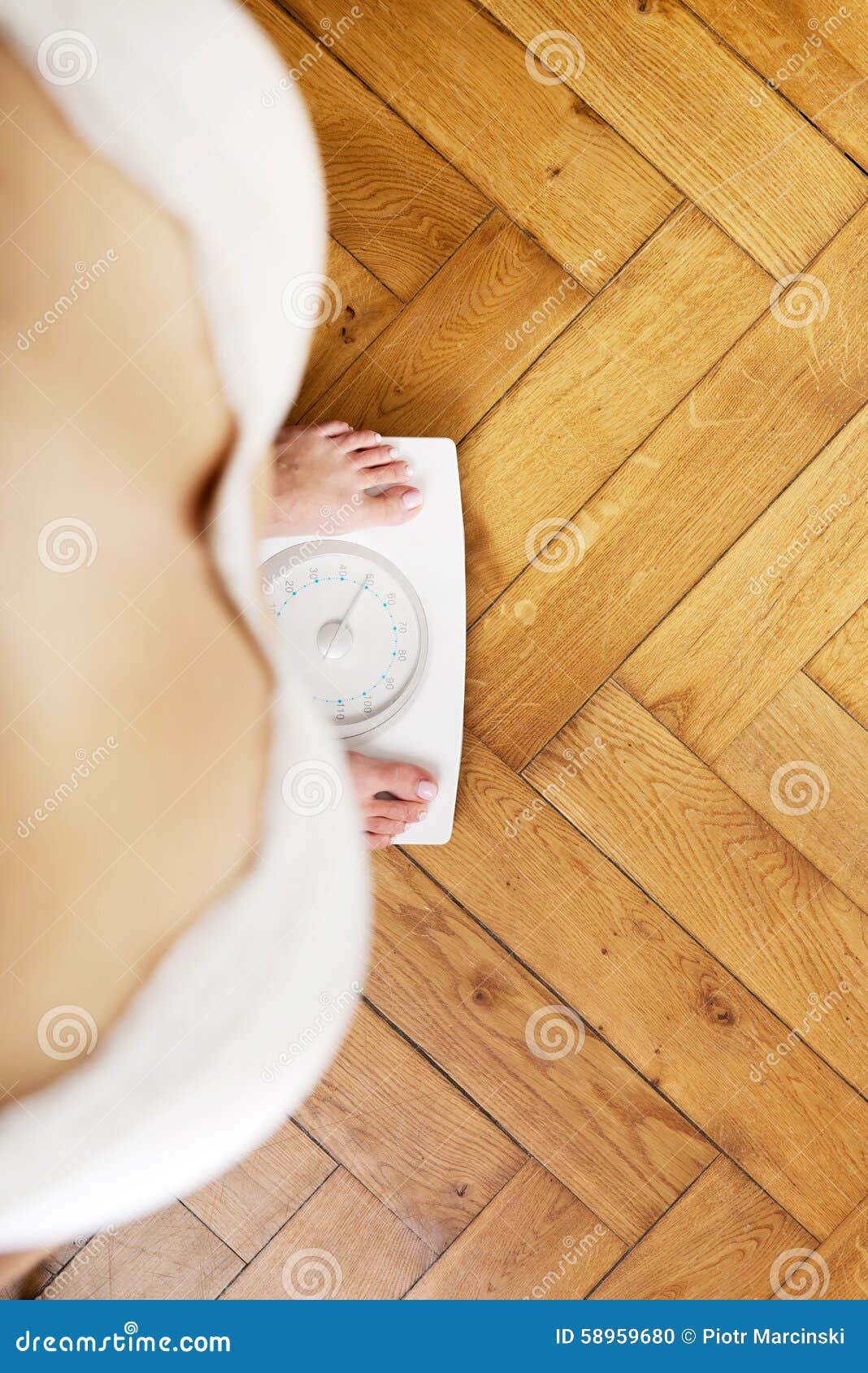 Woman standing on a scale. stock photo. Image of healthcare - 58959680