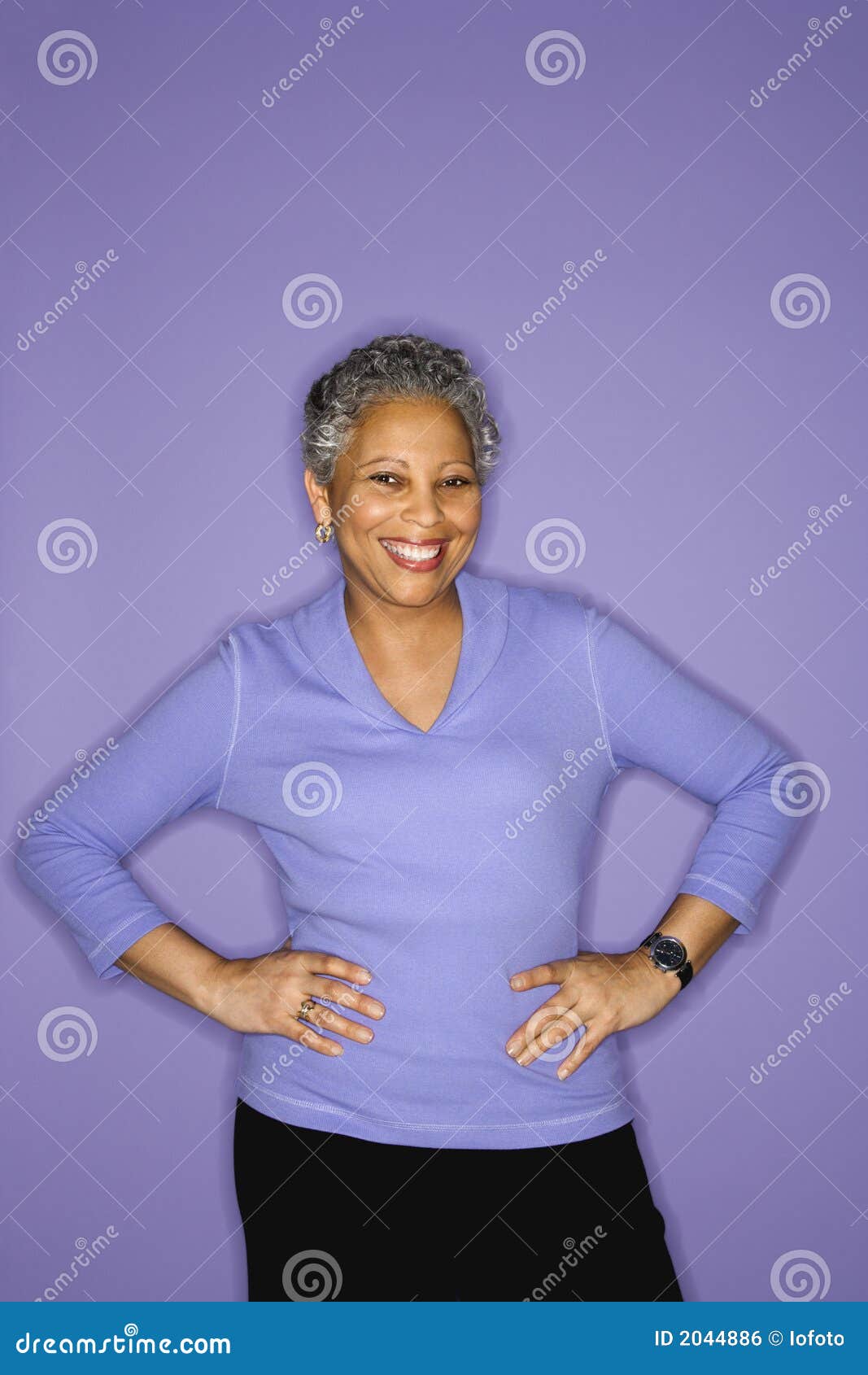 Woman Standing and Smiling. Stock Photo - Image of african, years: 2044886