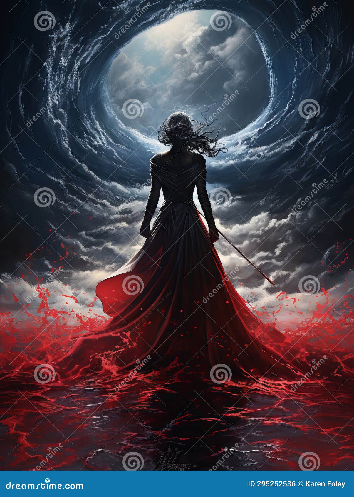 Woman Withstanding the Storm Stock Illustration - Illustration of woman ...