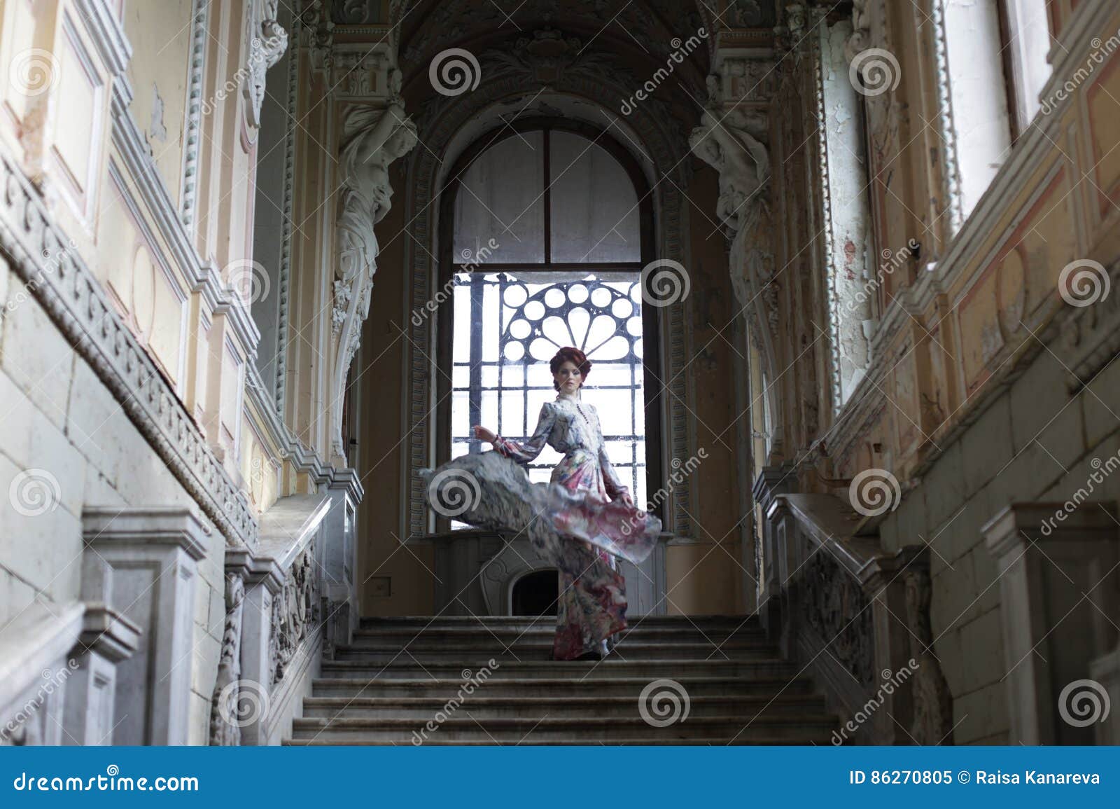 Woman Standing on the Top of a Stairway Stock Image - Image of ...
