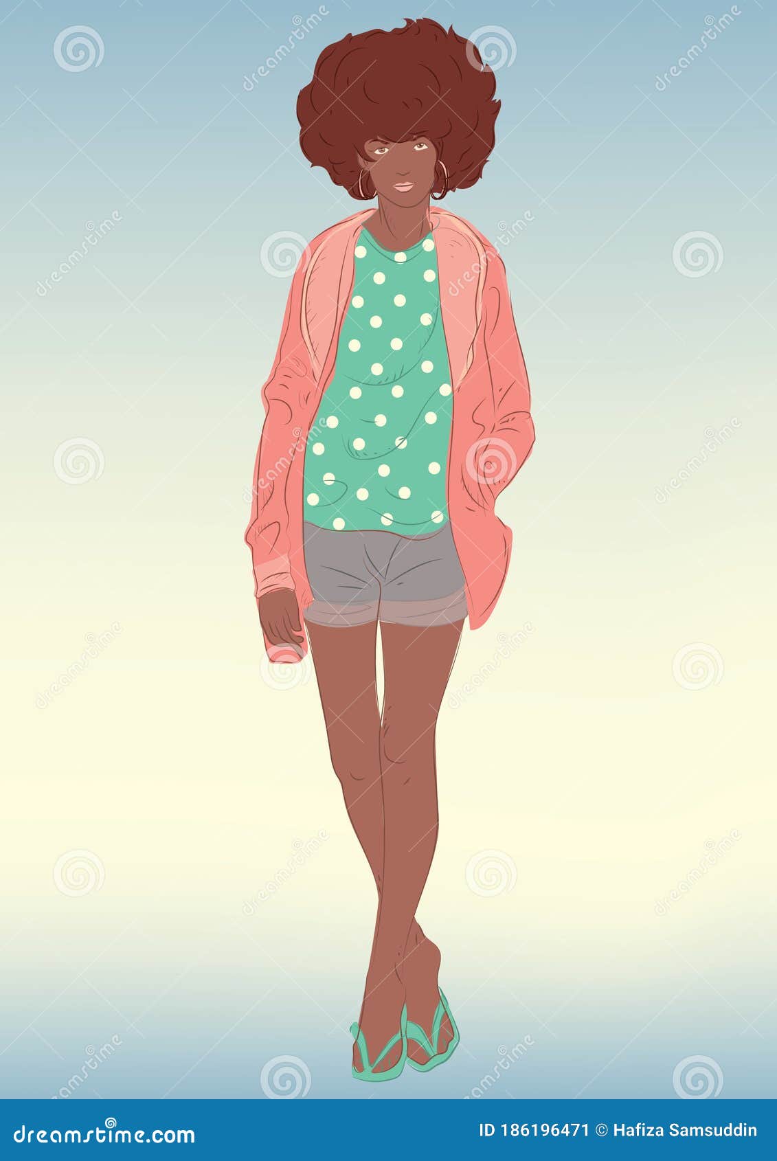 Woman Standing. Vector Illustration Decorative Design Stock Vector ...