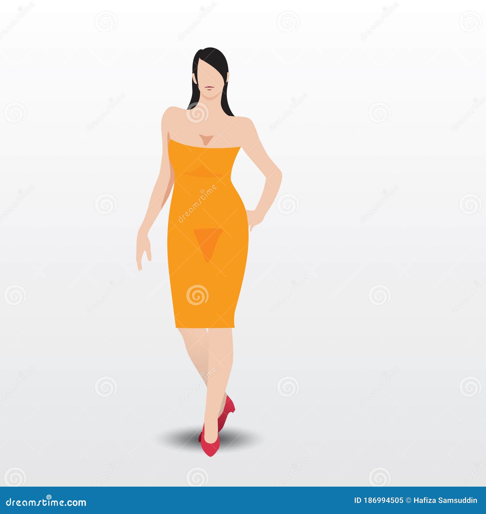 Woman Standing. Vector Illustration Decorative Design Stock Vector ...