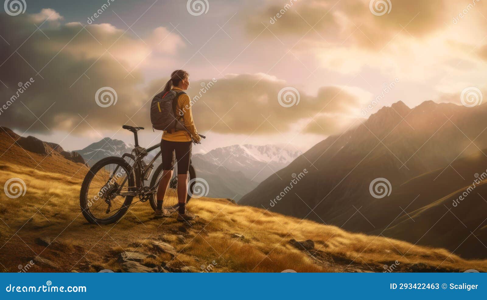 Man Stands On Top Of Mountain With Torch In Hand. Business, Achieving ... Man Stands On Top Of Mountain With Torch In Hand. Business, Achieving ...
