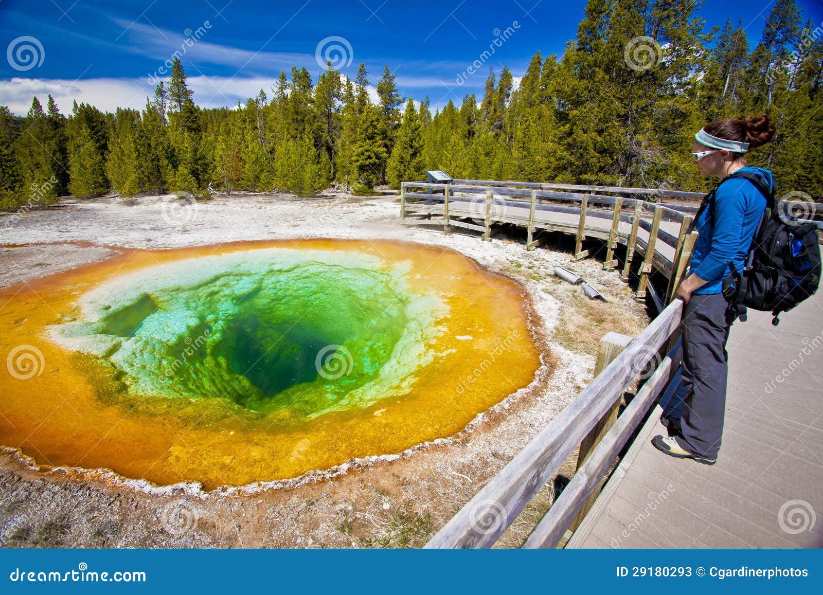 Woman Stares at Morning Glory Spring Stock Image - Image of pool ...