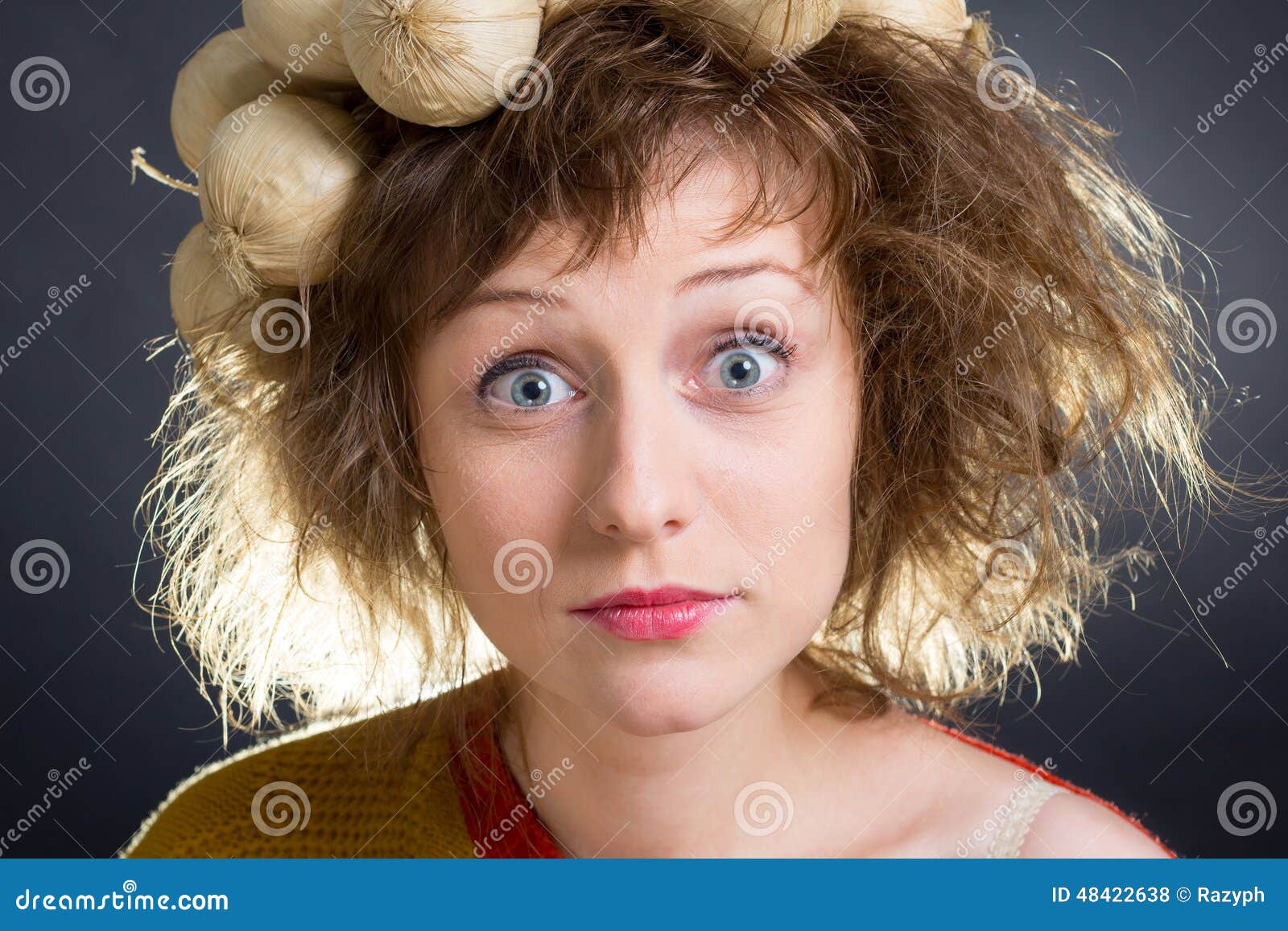 Woman staring stock photo. Image of perfect, studio, garlic - 48422638