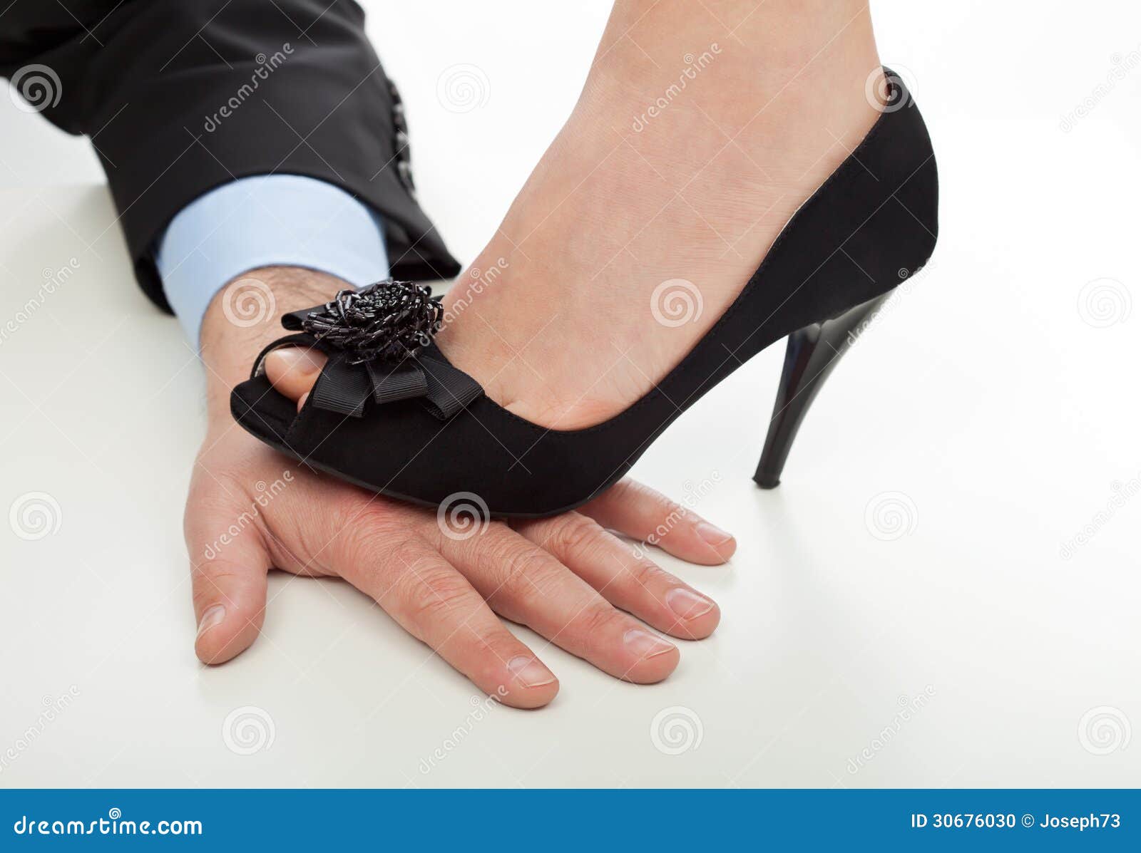 Woman step on the hand stock photo. Image of female, women - 30676030