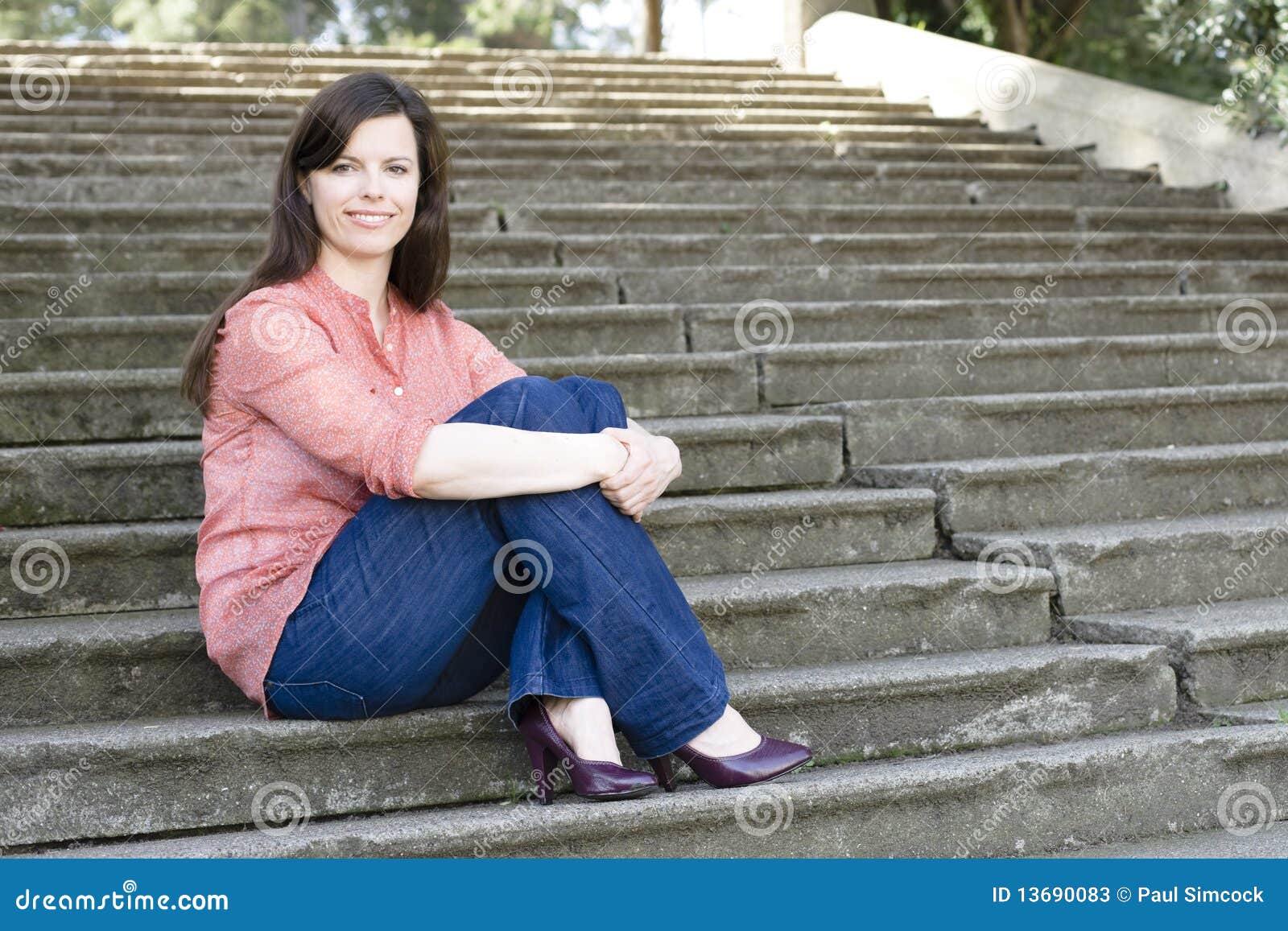 Woman On Steps Picture. Image: 13690083
