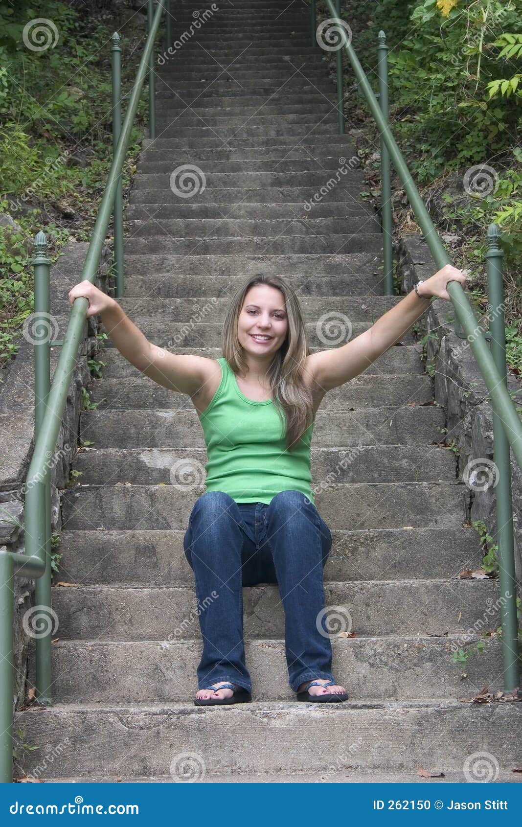 Woman on Steps stock photo. Image of teens, people, adults - 262150