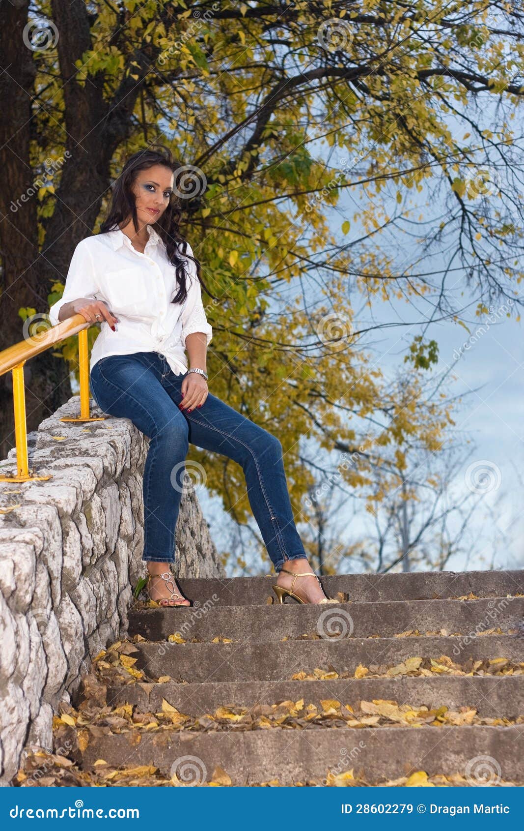 Woman on steps stock image. Image of steps, beautiful - 28602279