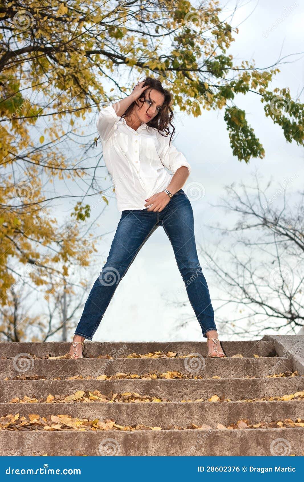 Woman on steps stock photo. Image of stairs, outdoors - 28602376