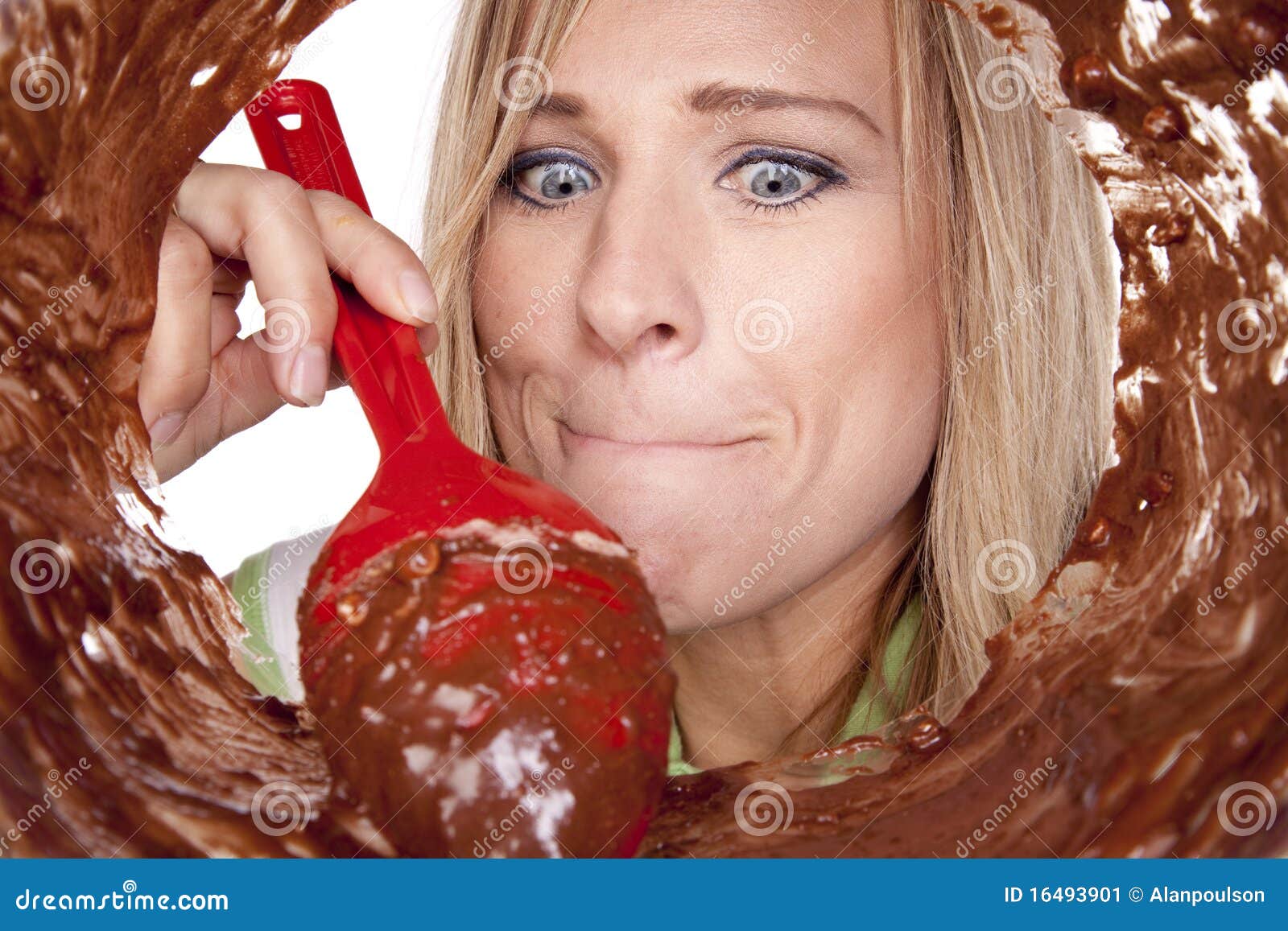 Woman Stirring Batter in Bowl Stock Image - Image of nutrition, pastry ...