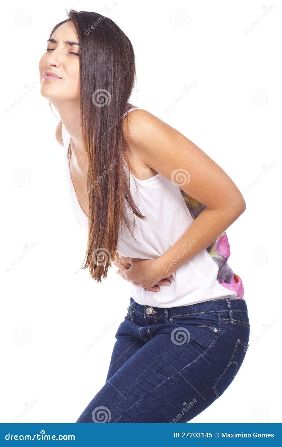 Woman stomach ache stock image. Image of illness, girl - 27203145