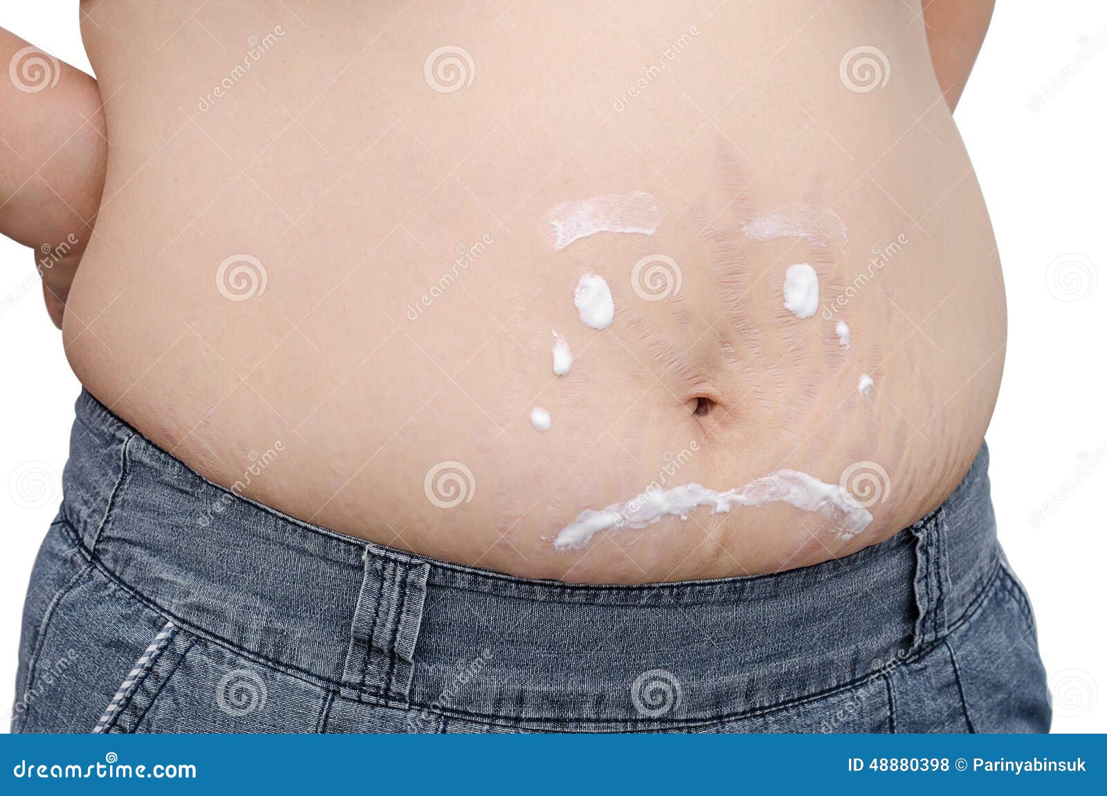Woman Stomach with Crying Face Stock Photo - Image of lady, healthcare ...
