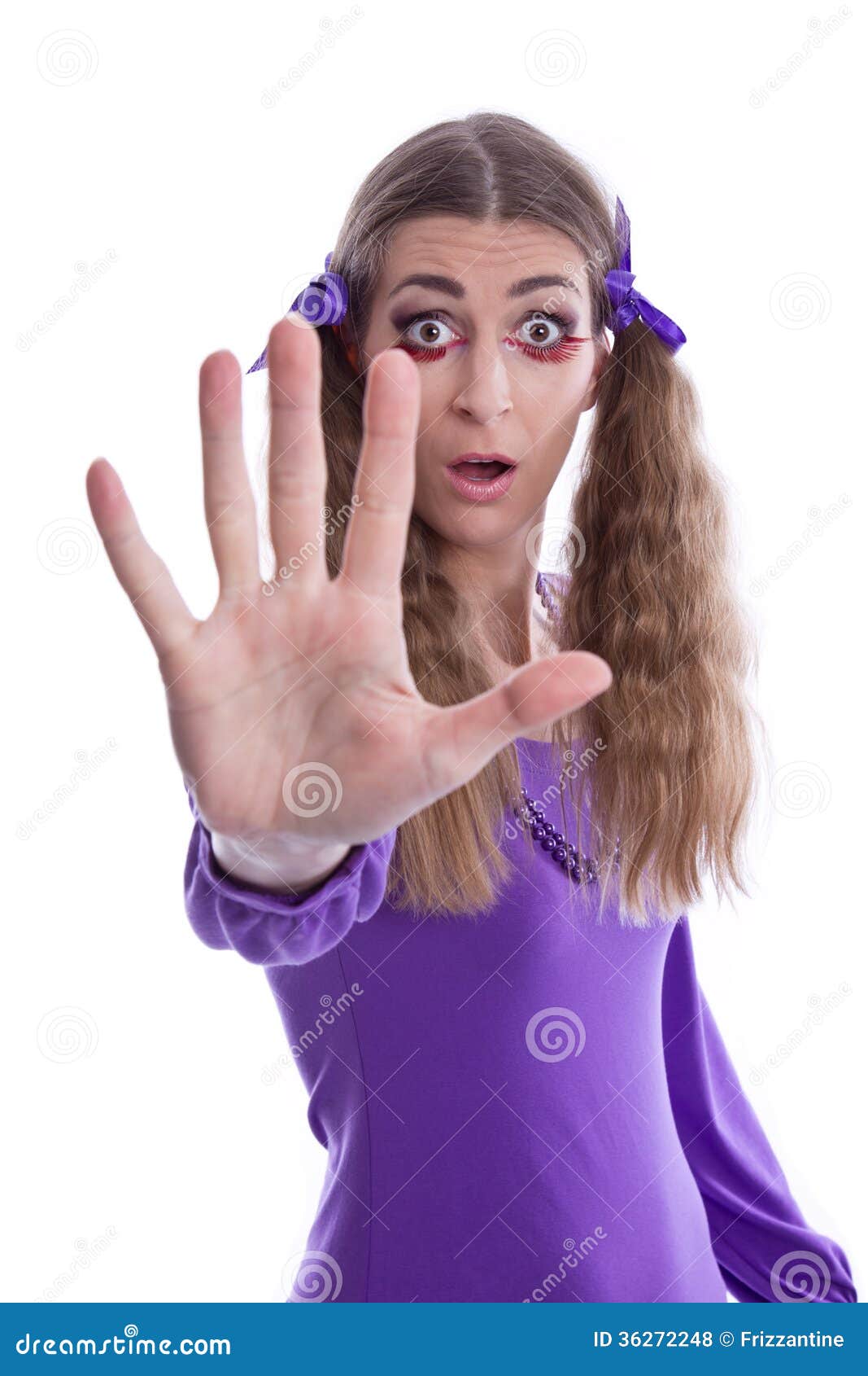 Woman Stop Gesture Sing with Hand Stock Photo - Image of finger, danger ...