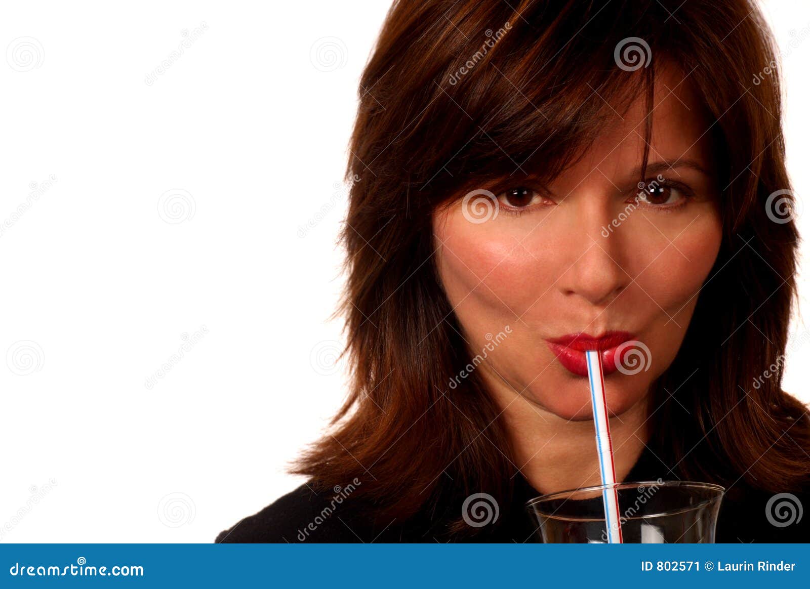 Woman with Straw stock image. Image of mouth, woman, close - 802571