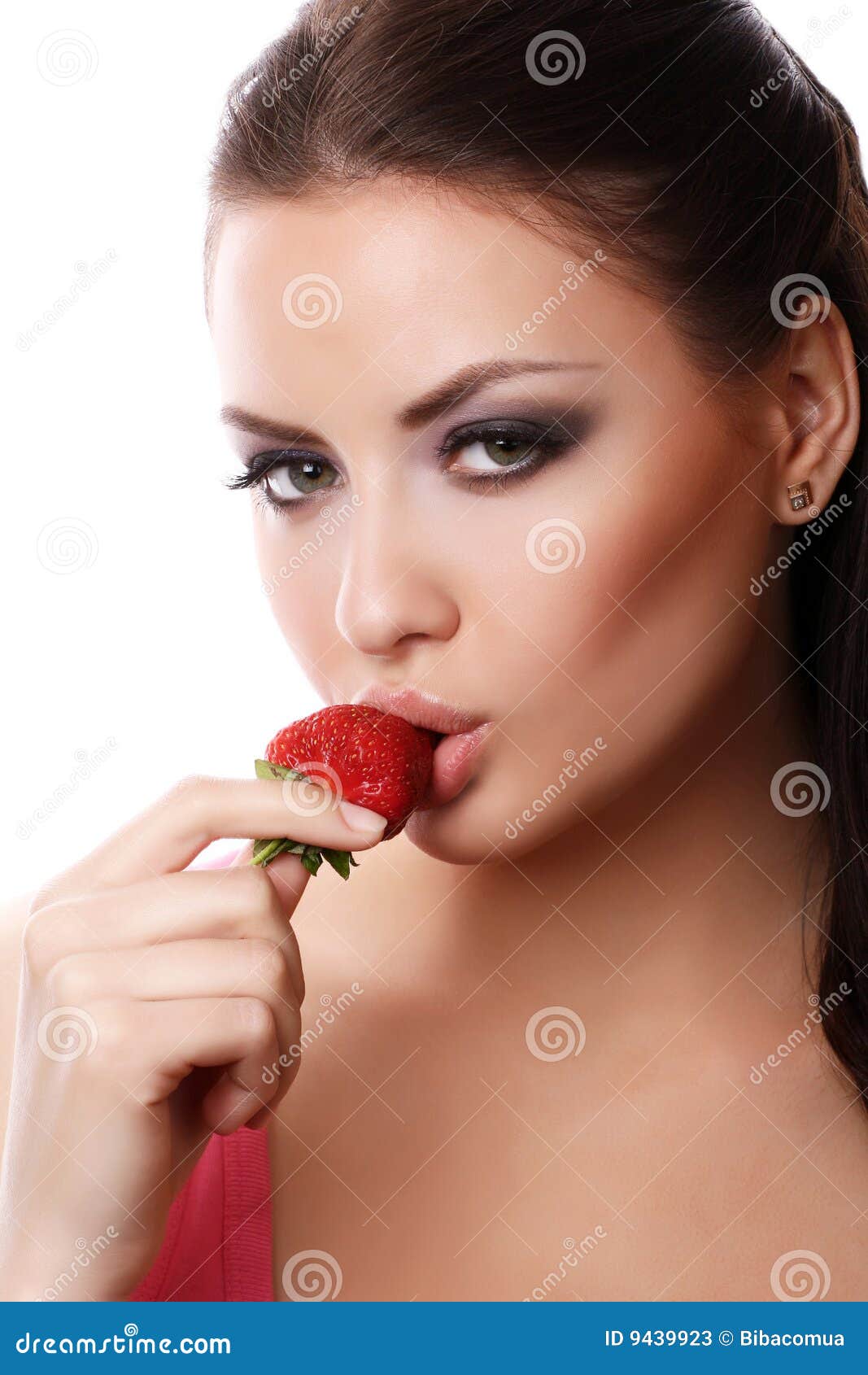 Woman with strawberry stock image. Image of person, fruit - 9439923