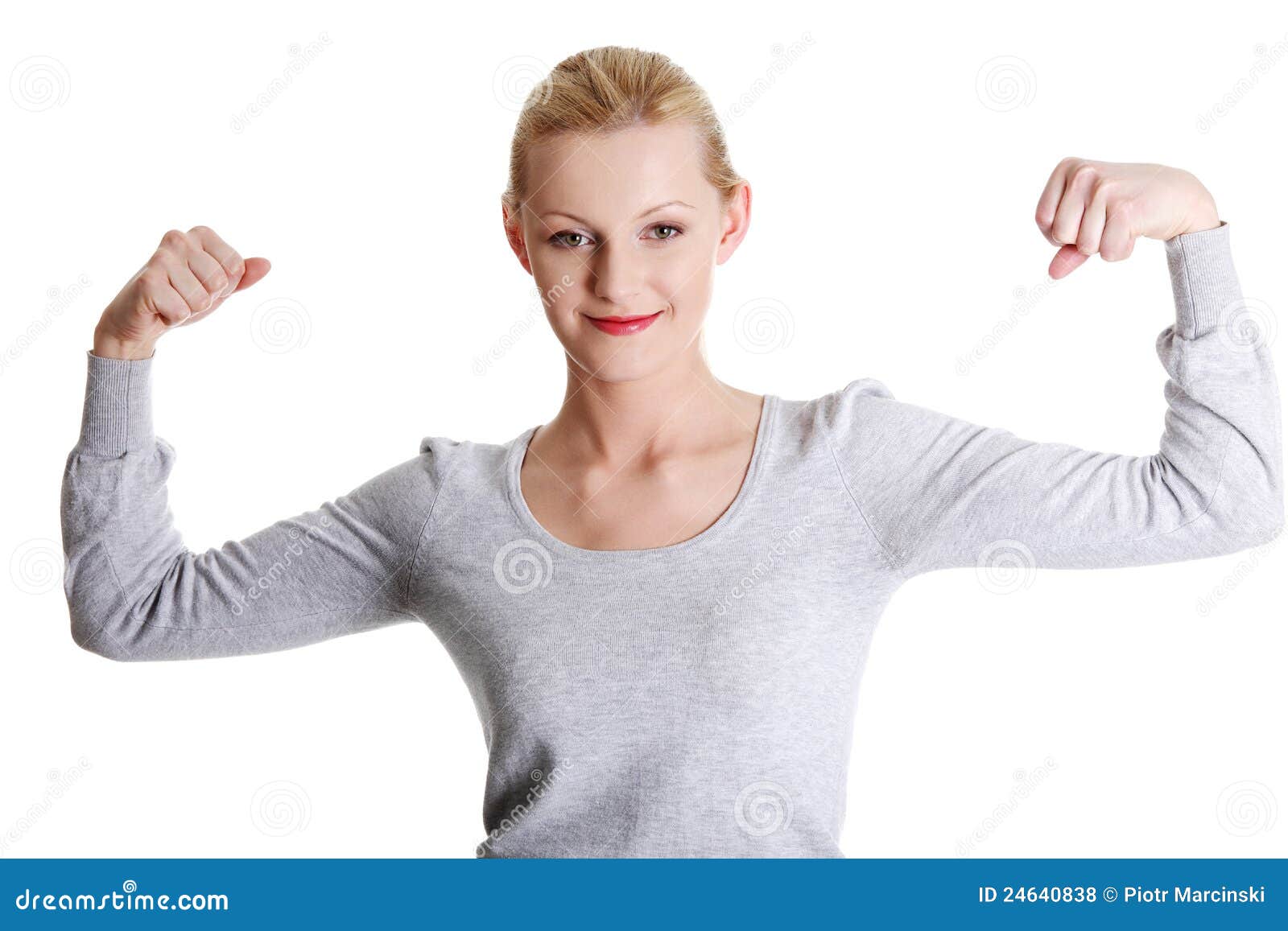 Woman strength stock photo. Image of biceps, attitude - 24640838