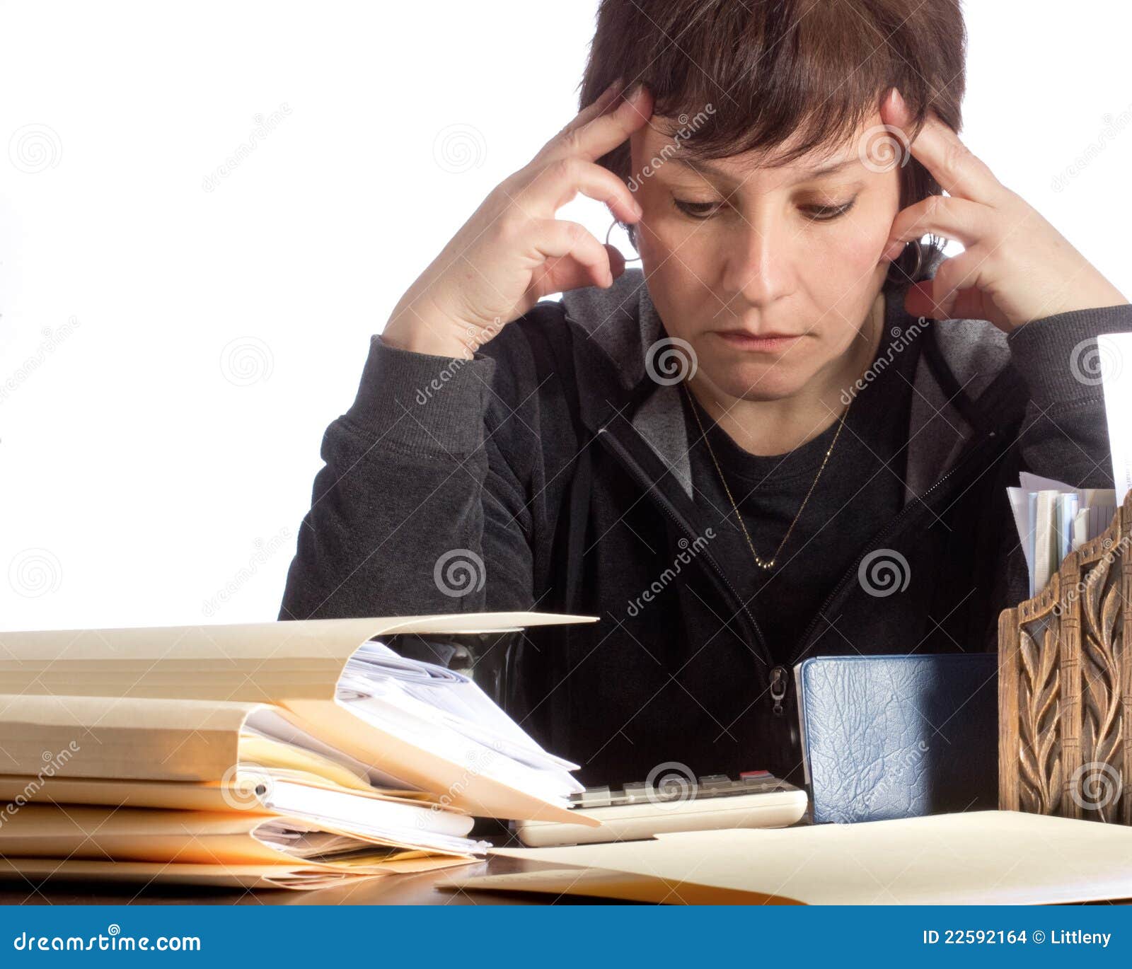 Woman Stressed Over Finances Stock Photo - Image of domestic, mortgage ...