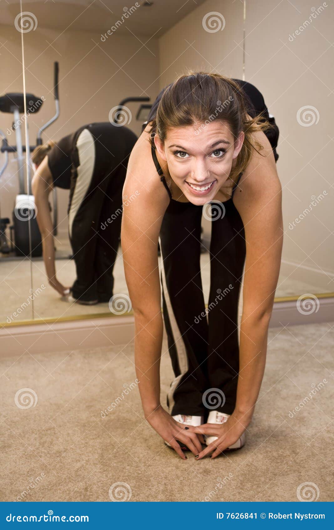 Woman stretching stock image. Image of stretching, pretty - 7626841