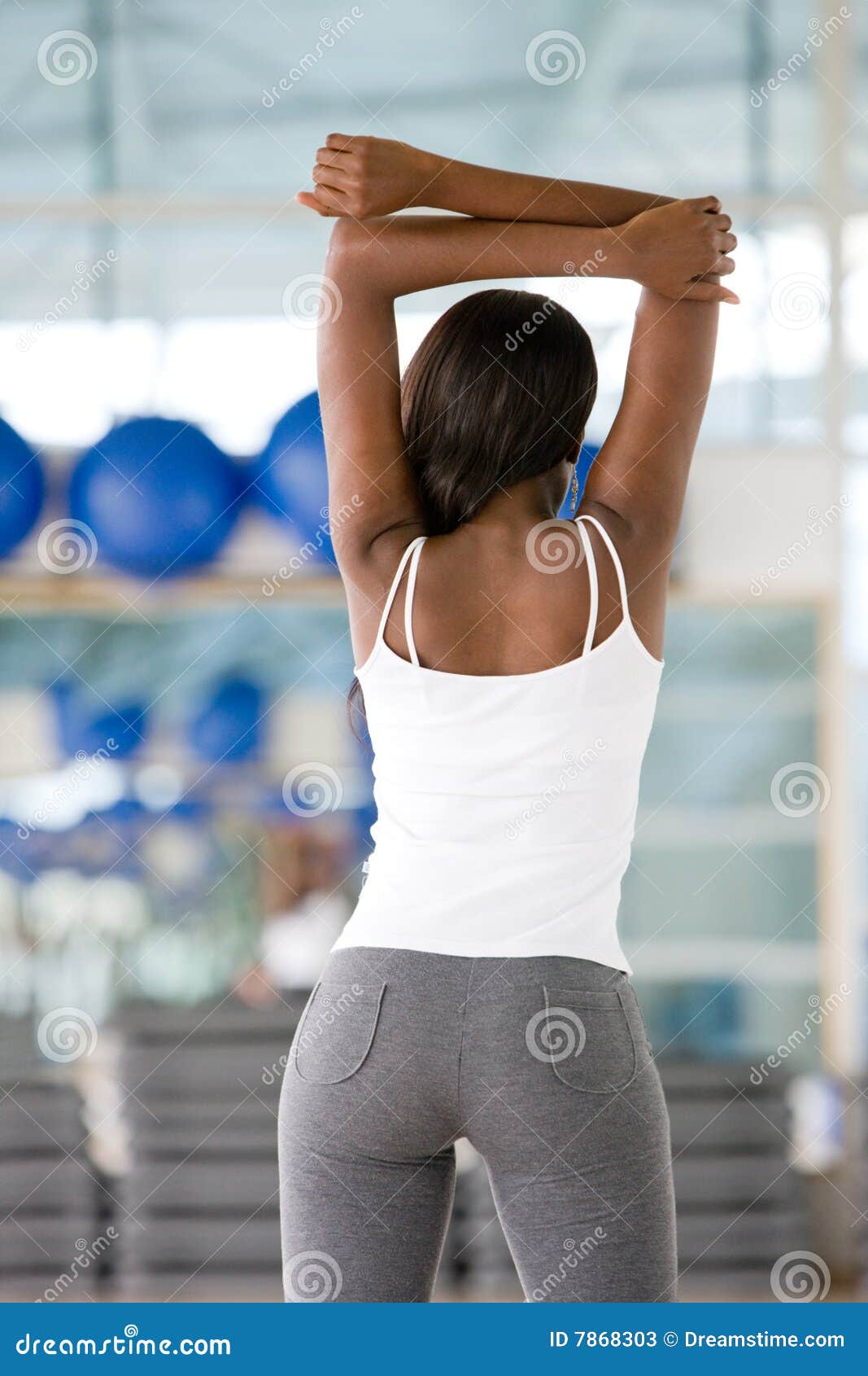 Woman stretching stock image. Image of train, weight, female - 7868303