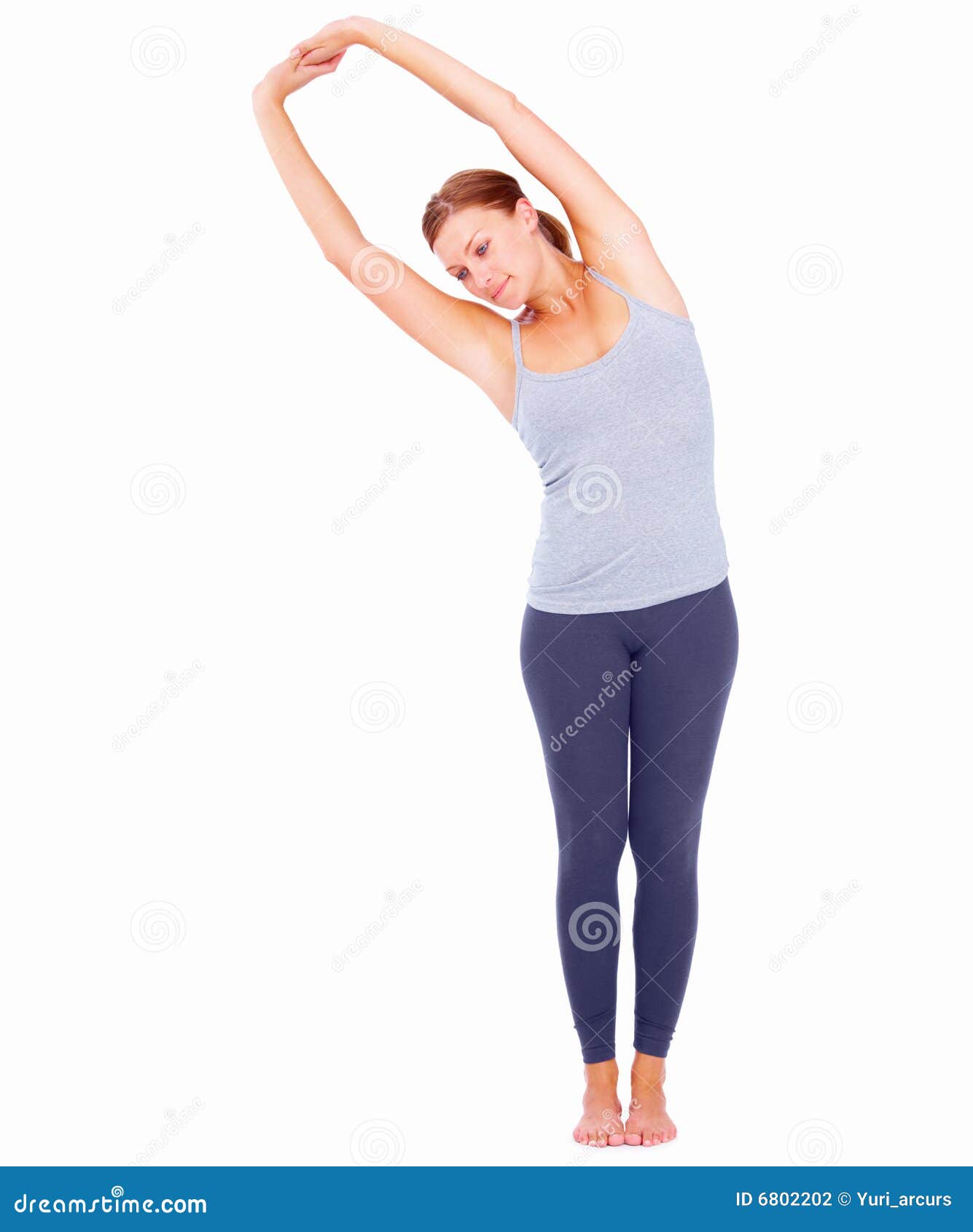 Woman Stretching for Aerobic Exercises, Isolated Stock Photo - Image of ...
