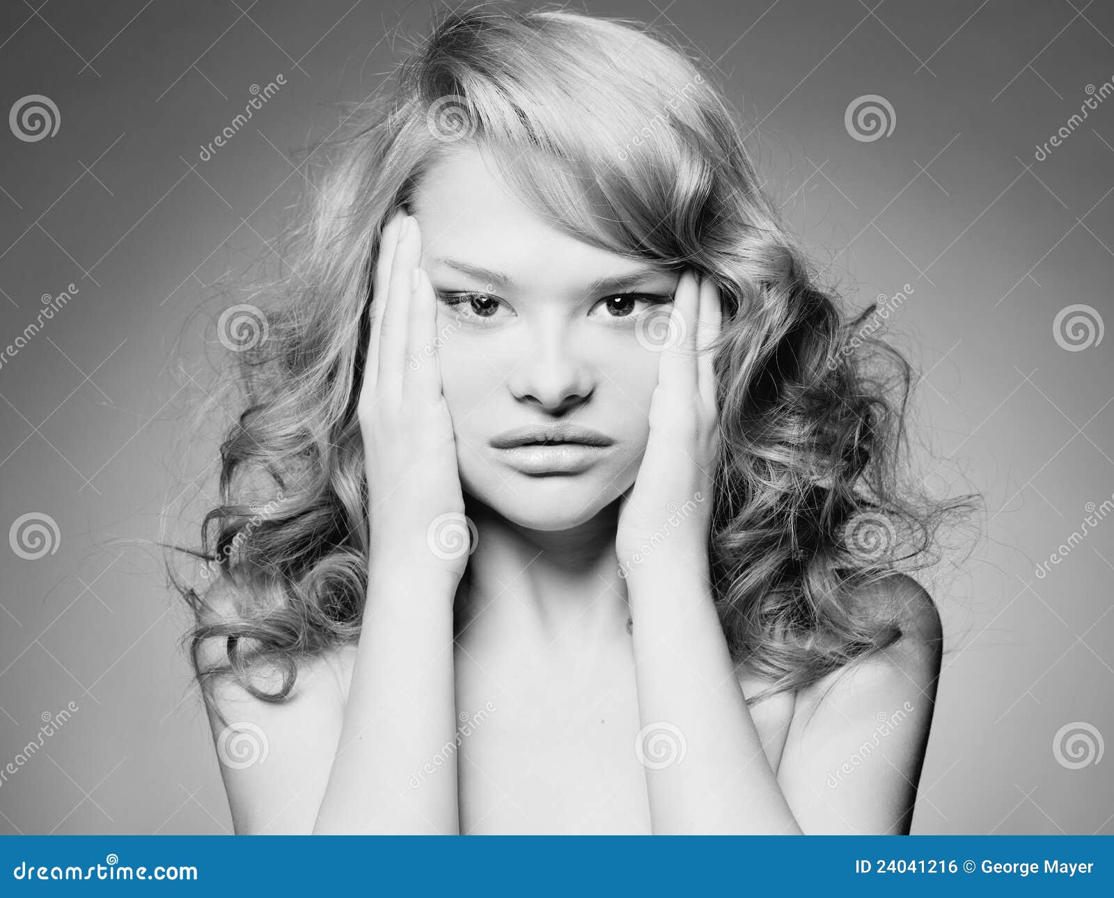 Woman stretching her face stock photo. Image of glamour - 24041216