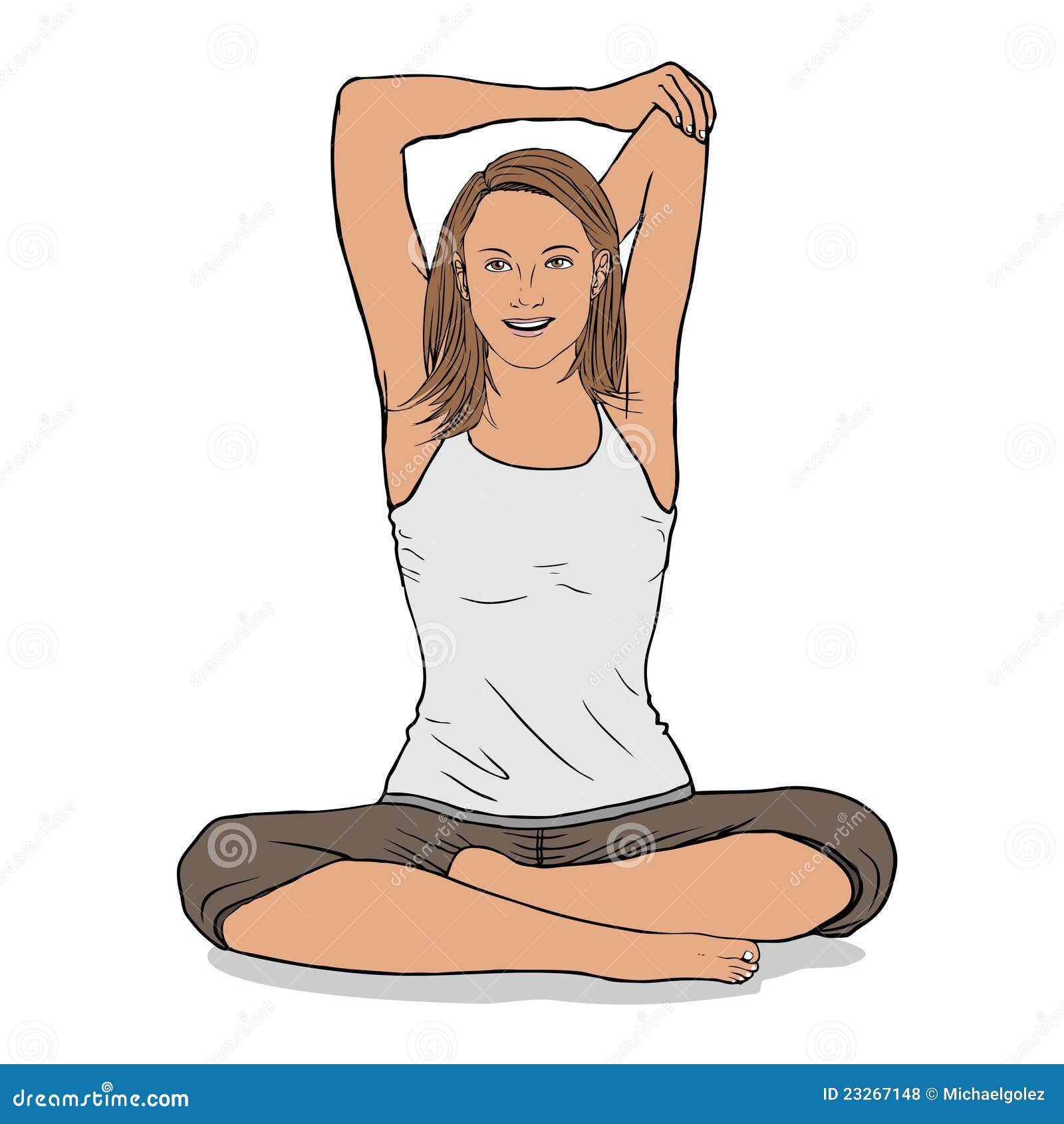 Woman stretching vector stock vector. Illustration of artist - 23267148