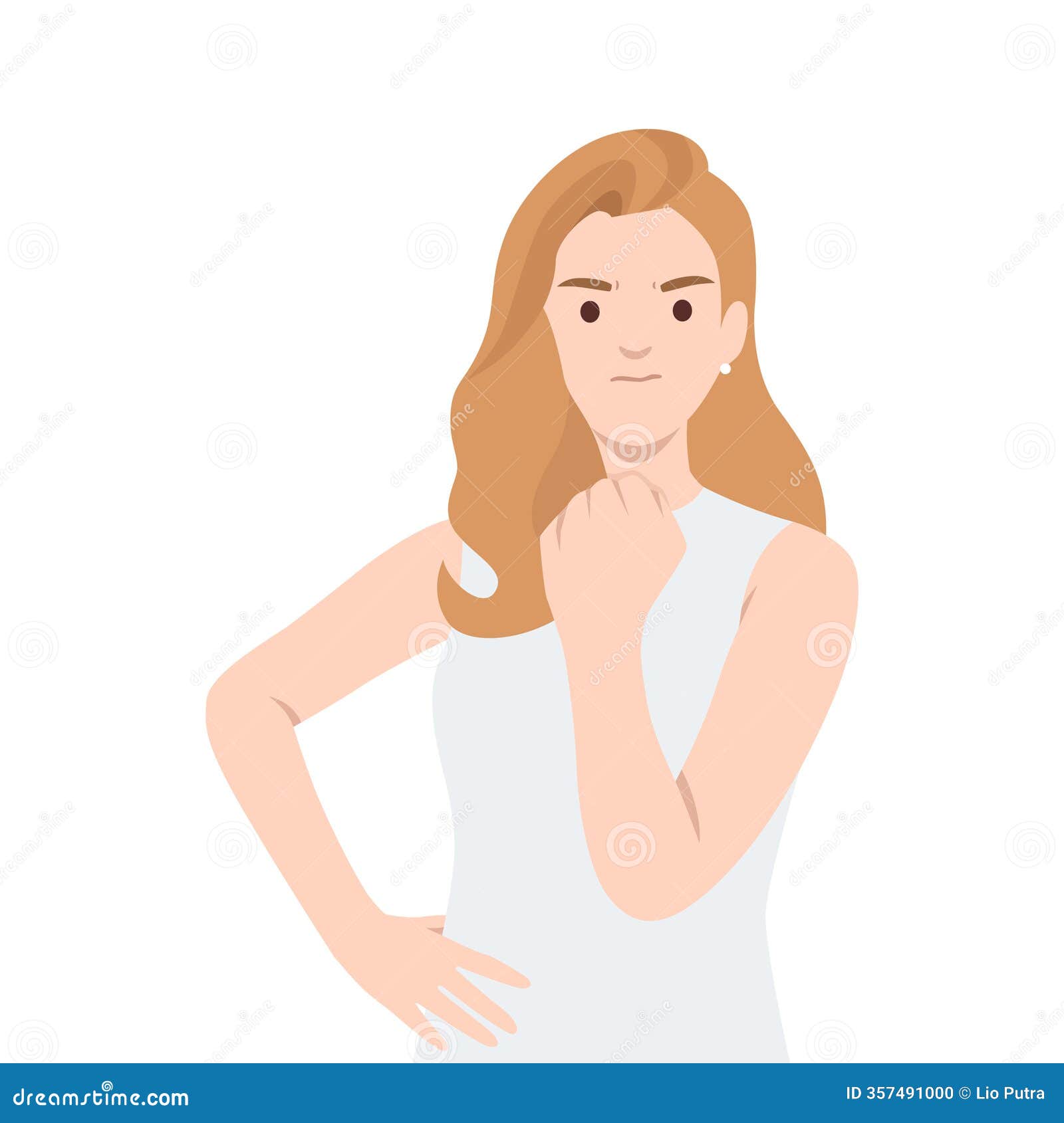 Woman Striking a Confident Pose with a Serious Expression, Conveying ...