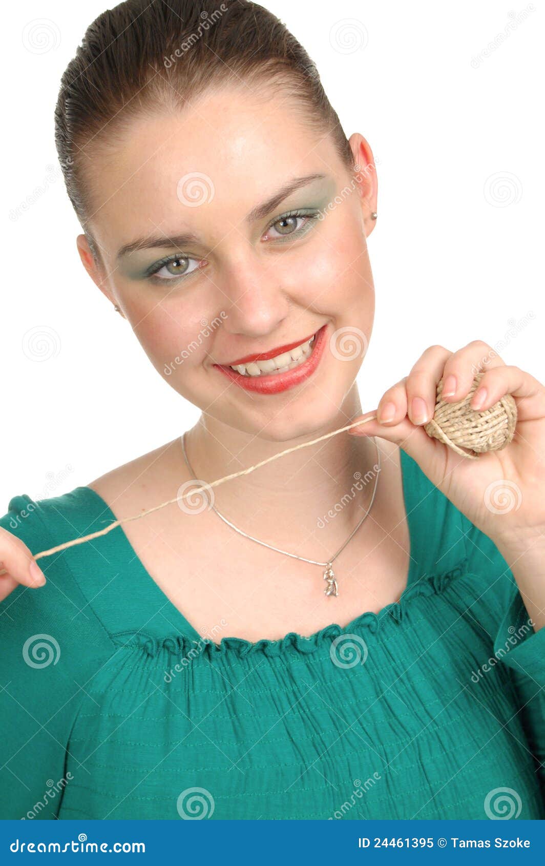 Woman with string stock image. Image of face, happiness - 24461395